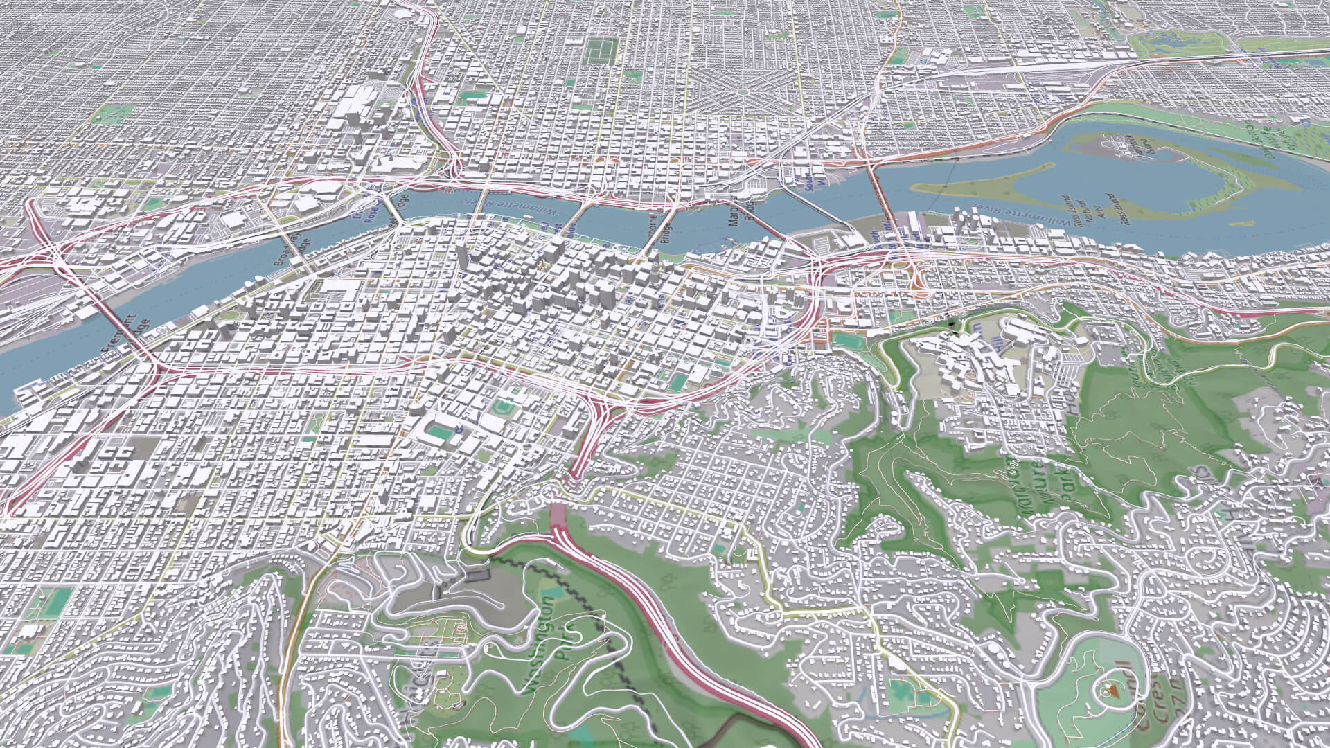 Cityscape Portland USA - 3D Model by clickshop3d