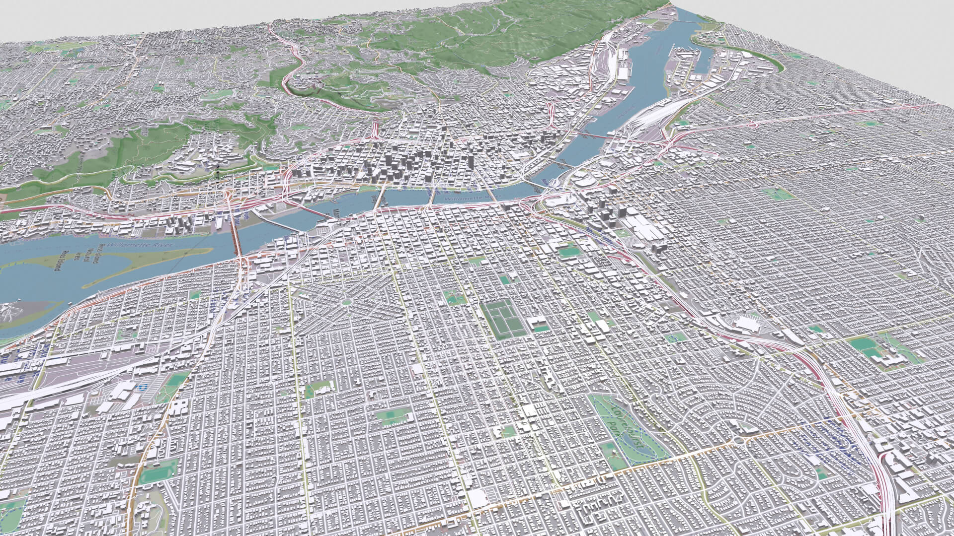 Cityscape Portland USA - 3D Model by clickshop3d