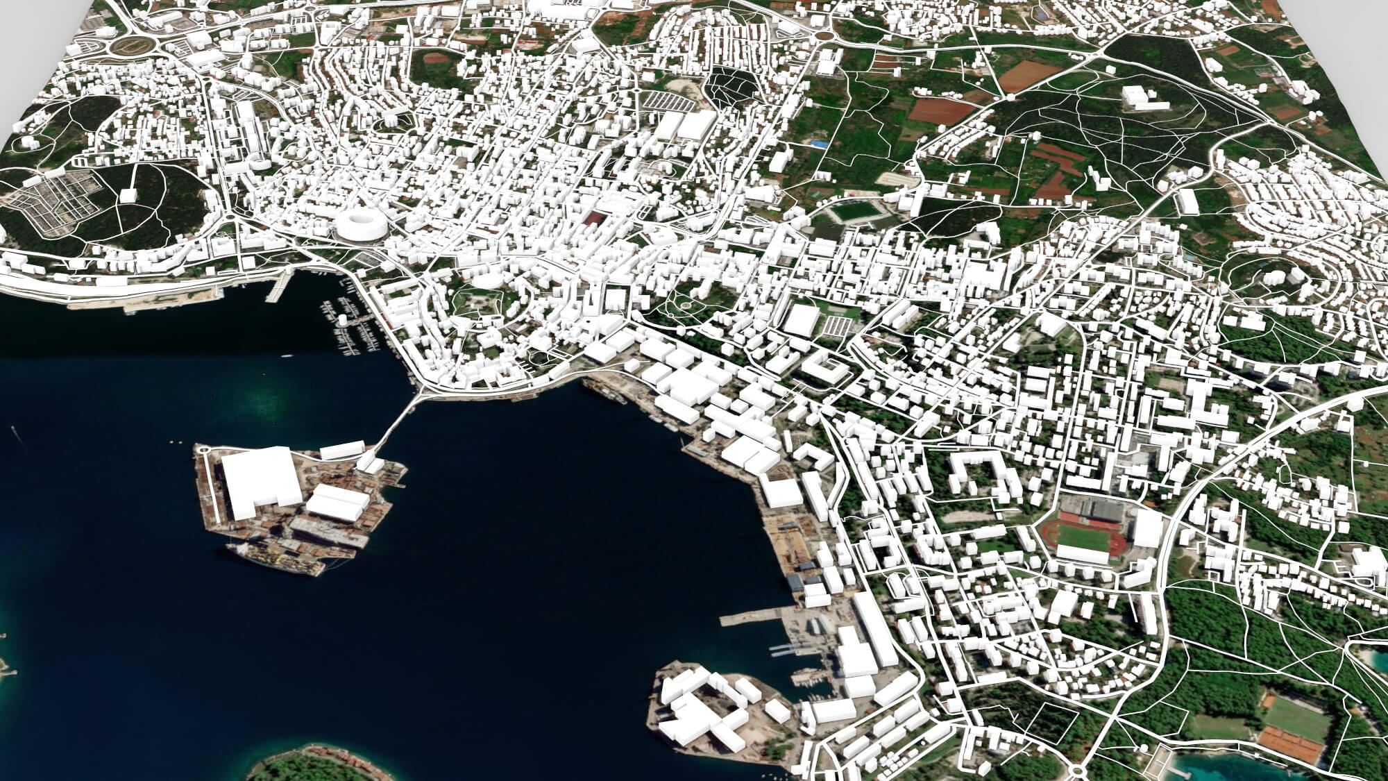 Cityscape Pula Croatia - 3D Model by clickshop3d
