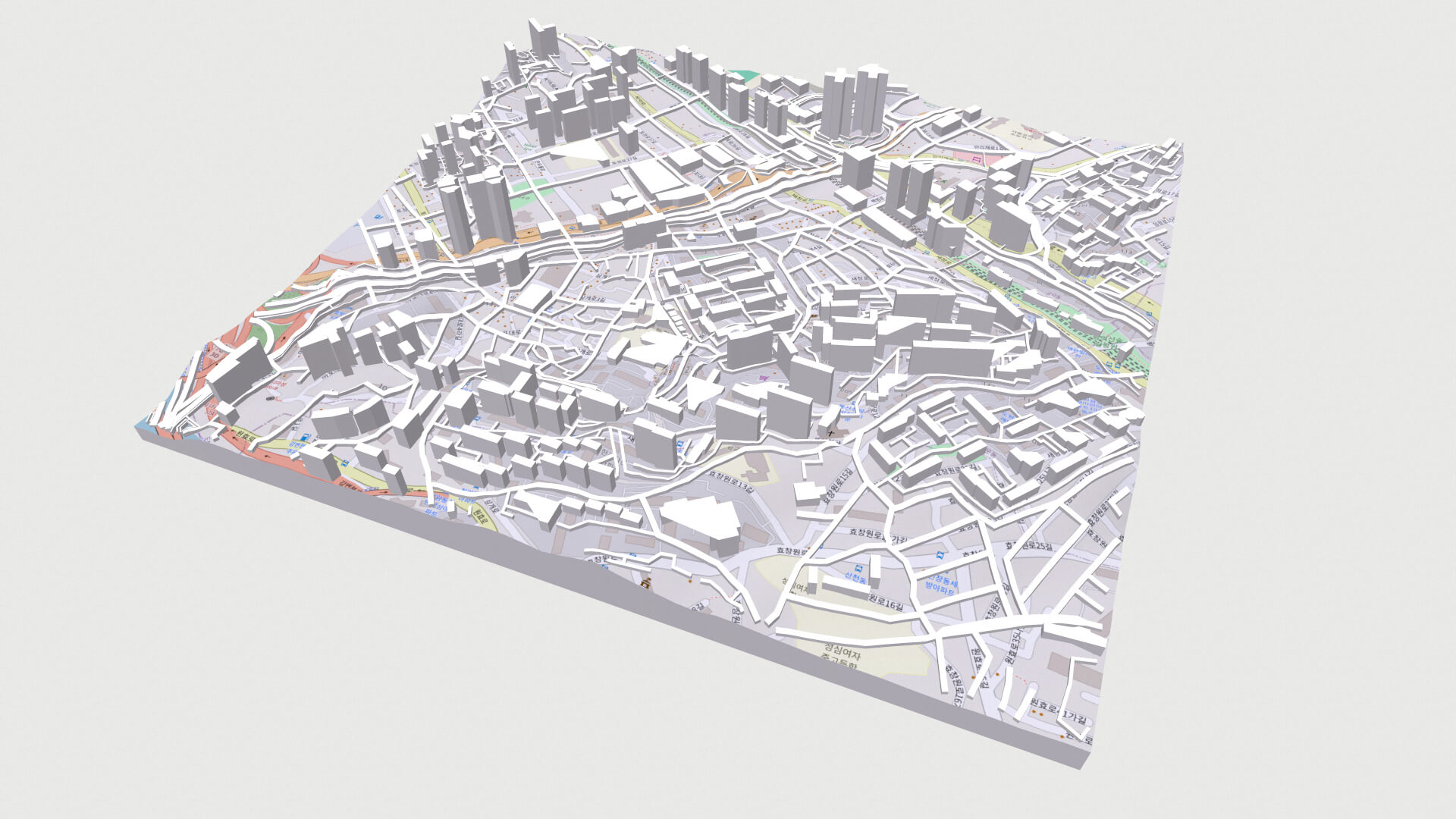Cityscape Seoul South Korea - 3D Model by clickshop3d