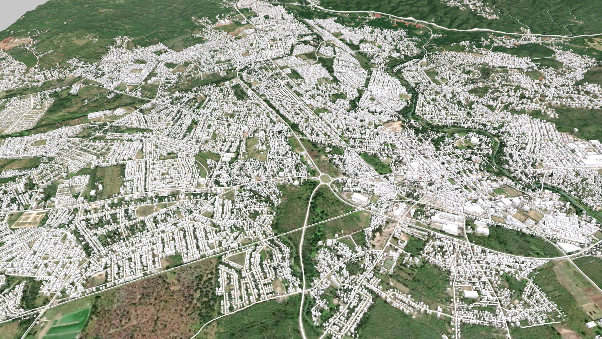 Cityscape Spanish Town Jamaica - 3D Model by clickshop3d