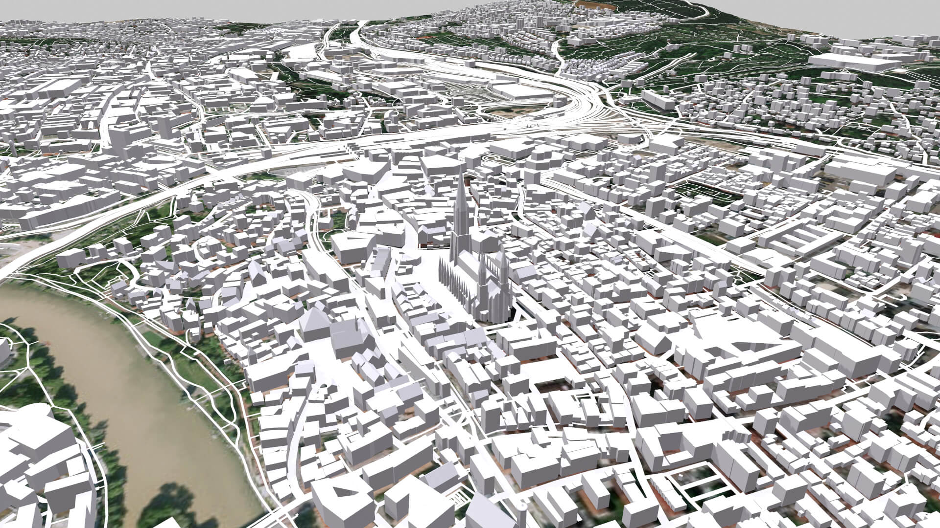 Cityscape Ulm Germany - 3D Model by clickshop3d