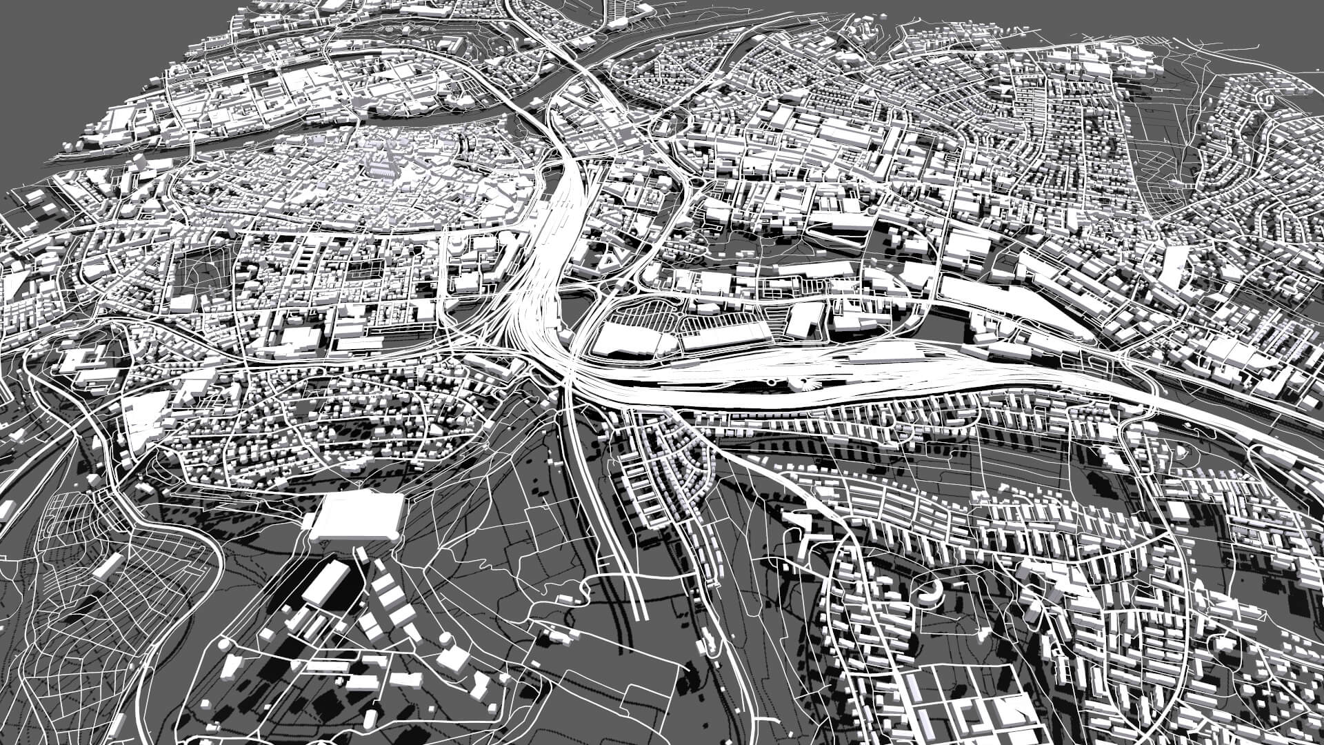 Cityscape Ulm Germany - 3D Model by clickshop3d