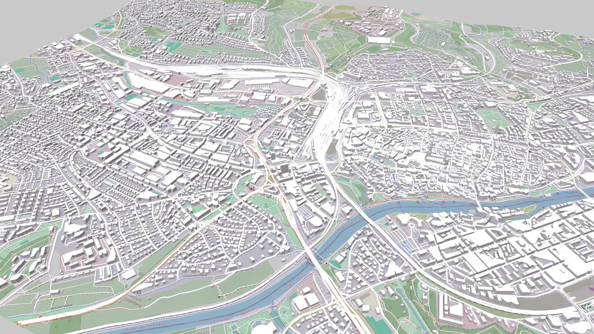 Cityscape Ulm Germany - 3D Model by clickshop3d