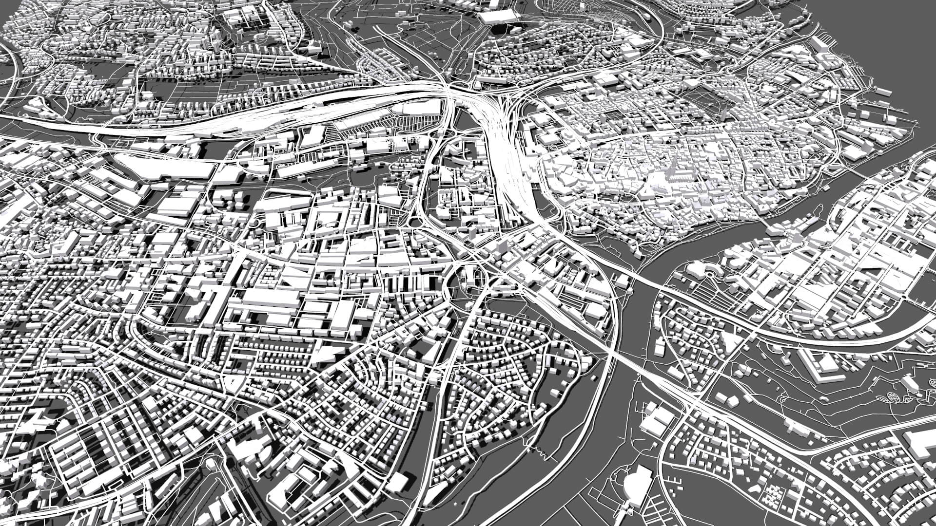 Cityscape Ulm Germany - 3D Model by clickshop3d