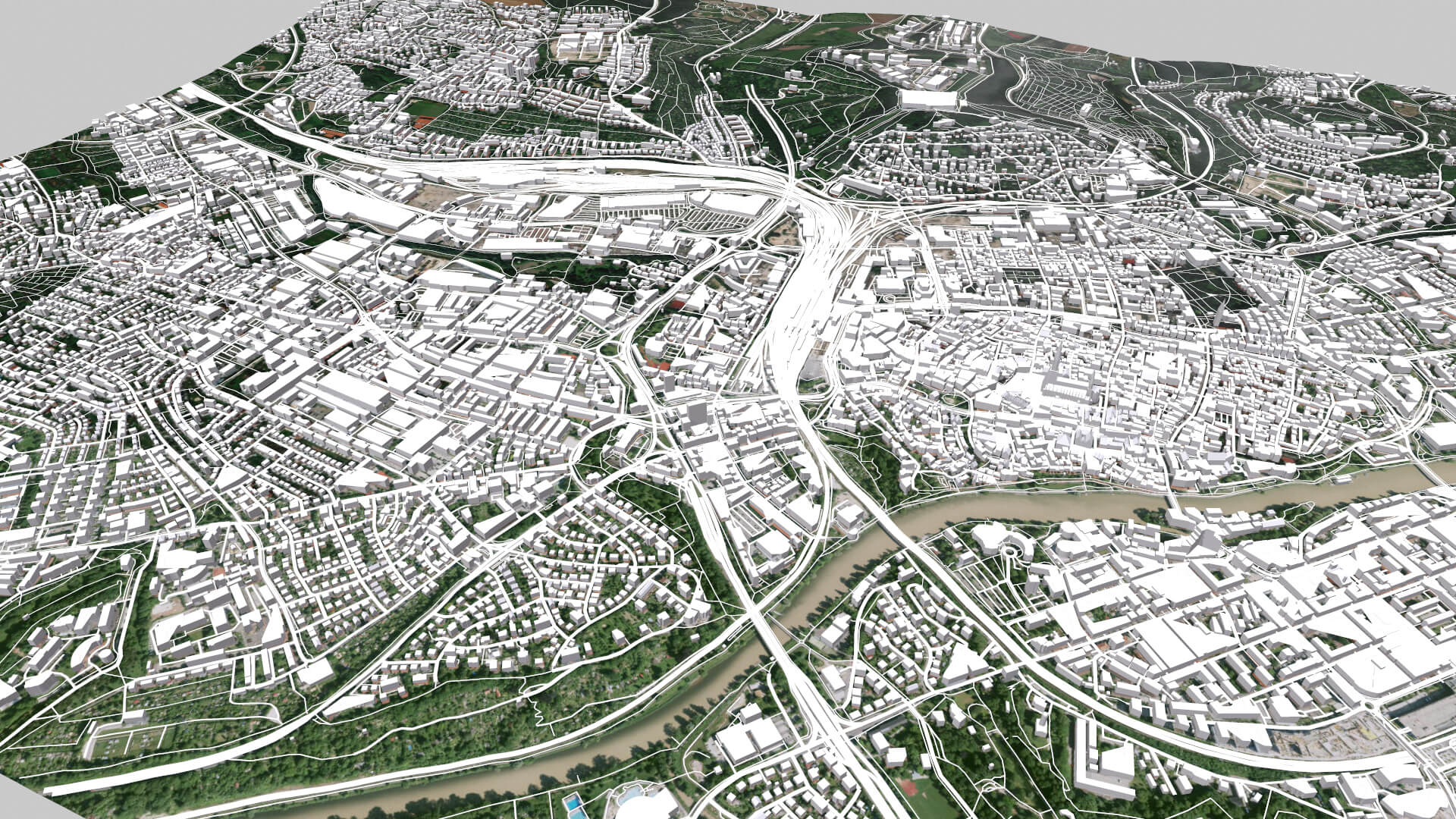 Cityscape Ulm Germany - 3D Model by clickshop3d