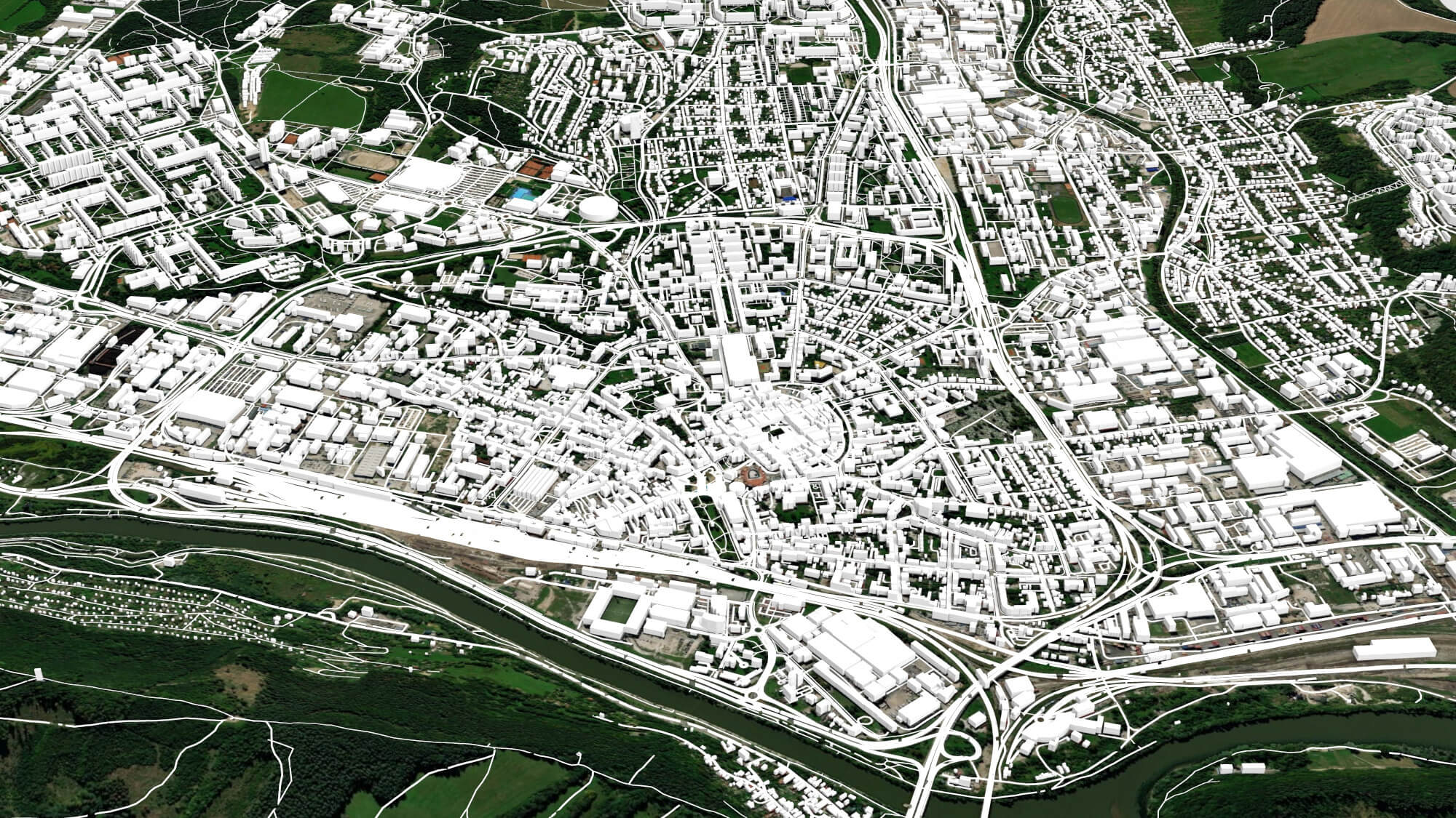 Cityscape Zilina Slovakia - 3D Model by clickshop3d