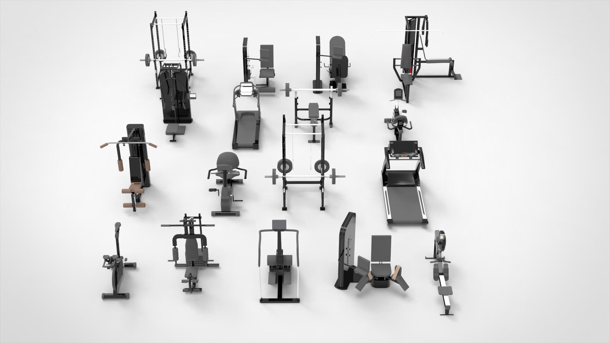 Home Gym Equipment and Commercial Gym Machines - 3D Model by clickshop3d