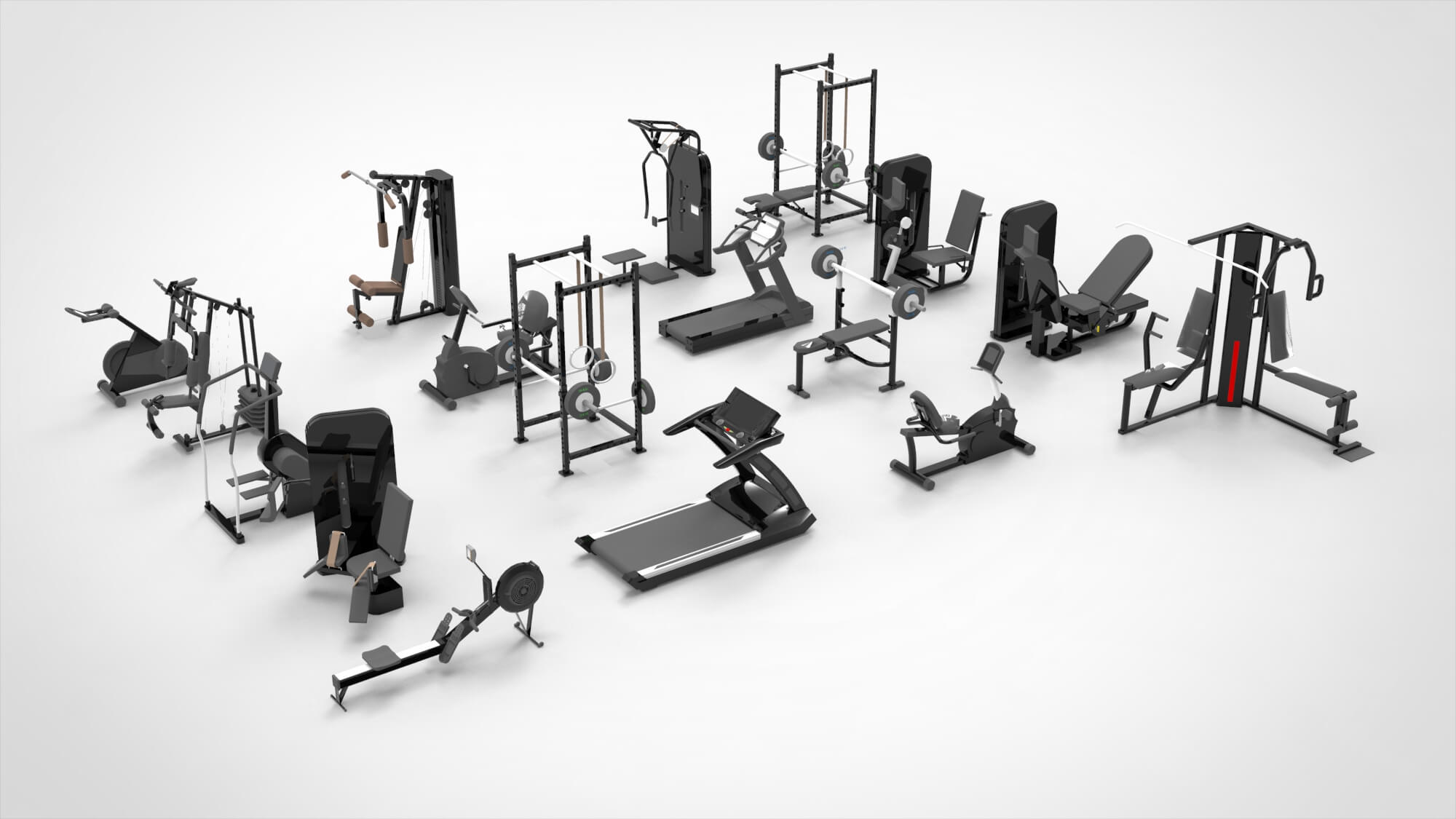 Home Gym Equipment and Commercial Gym Machines - 3D Model by clickshop3d