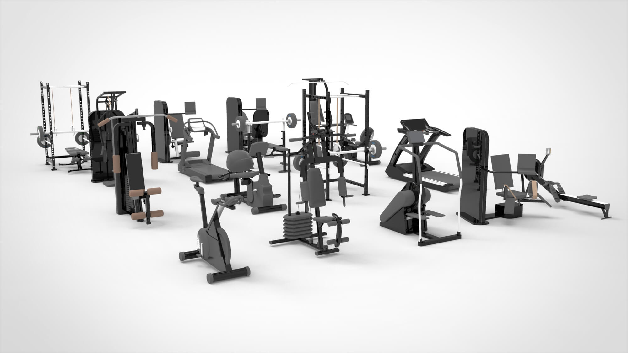 Home Gym Equipment and Commercial Gym Machines - 3D Model by clickshop3d