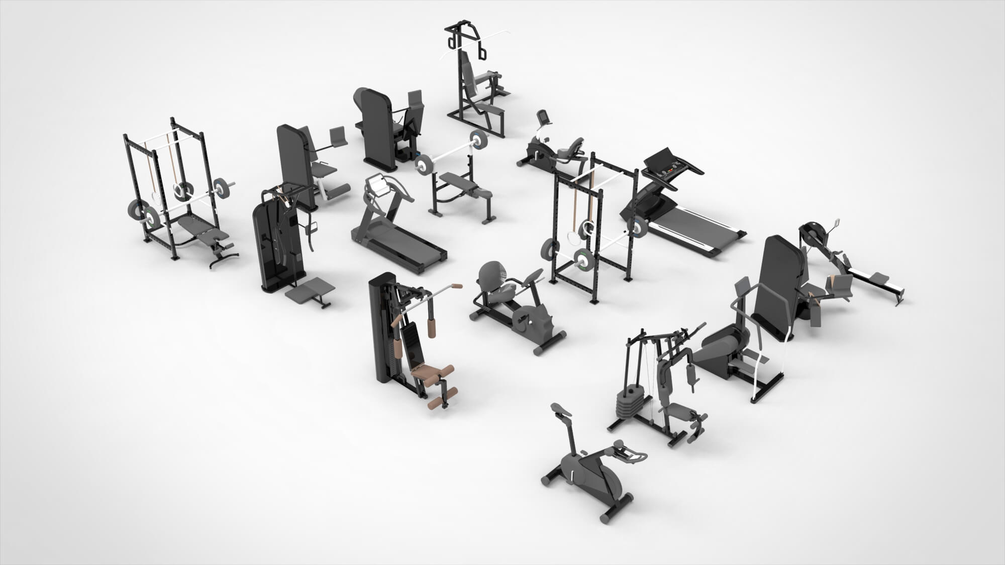 Home Gym Equipment and Commercial Gym Machines - 3D Model by clickshop3d