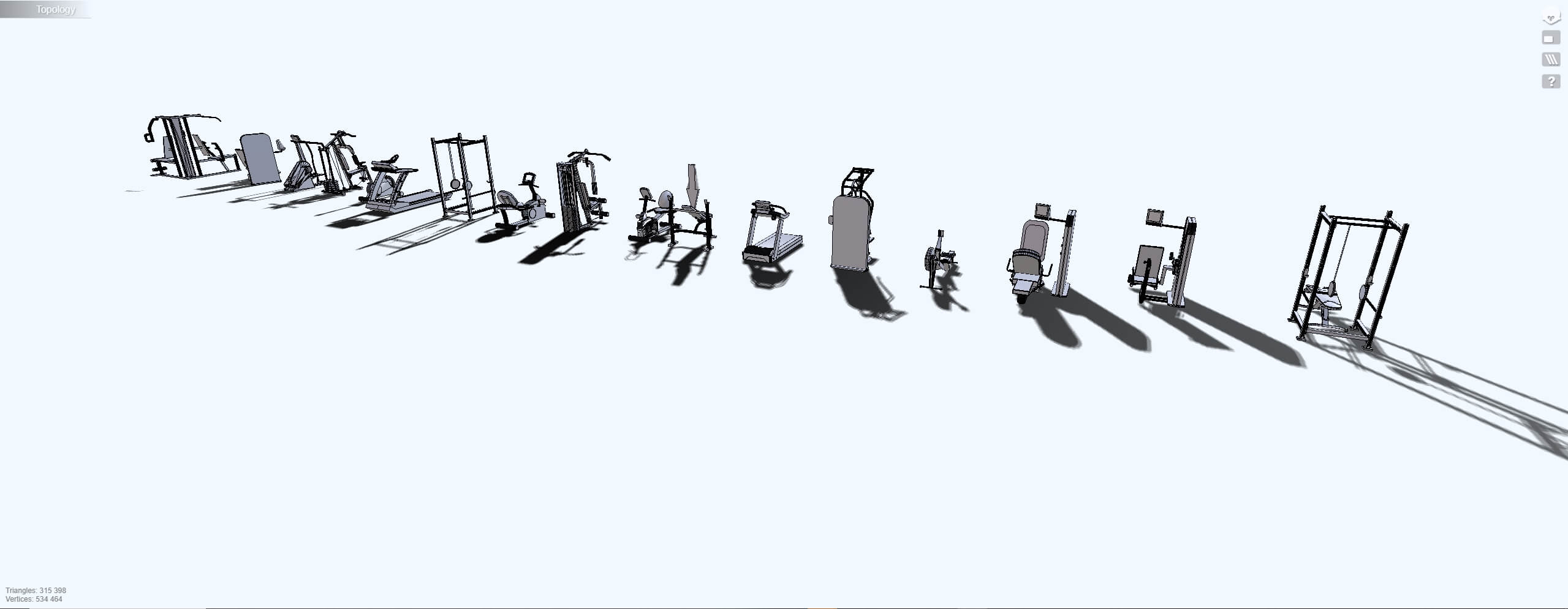 Home Gym Equipment and Commercial Gym Machines - 3D Model by clickshop3d
