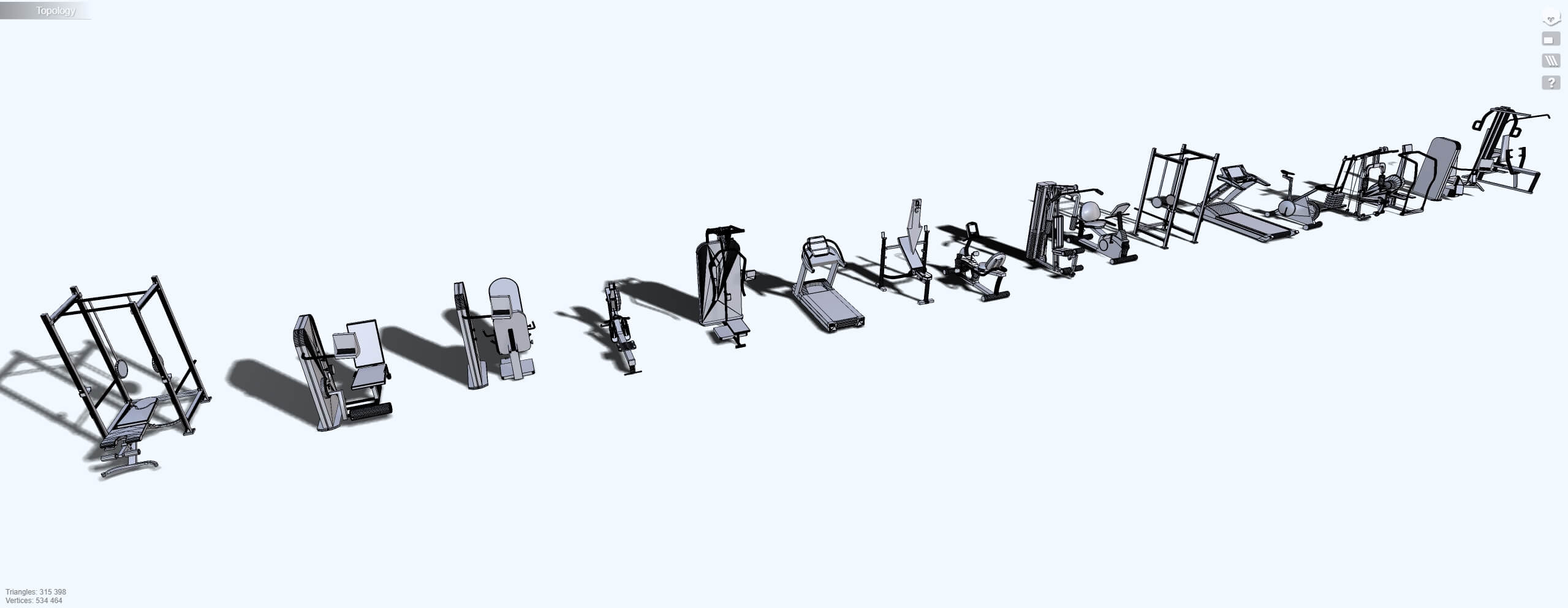 Home Gym Equipment and Commercial Gym Machines - 3D Model by clickshop3d