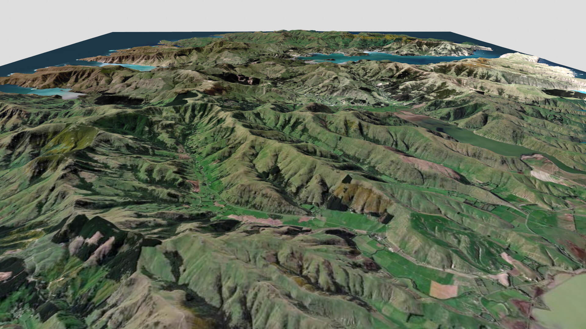 Island Banks Peninsula New Zeland - 3D Model by clickshop3d