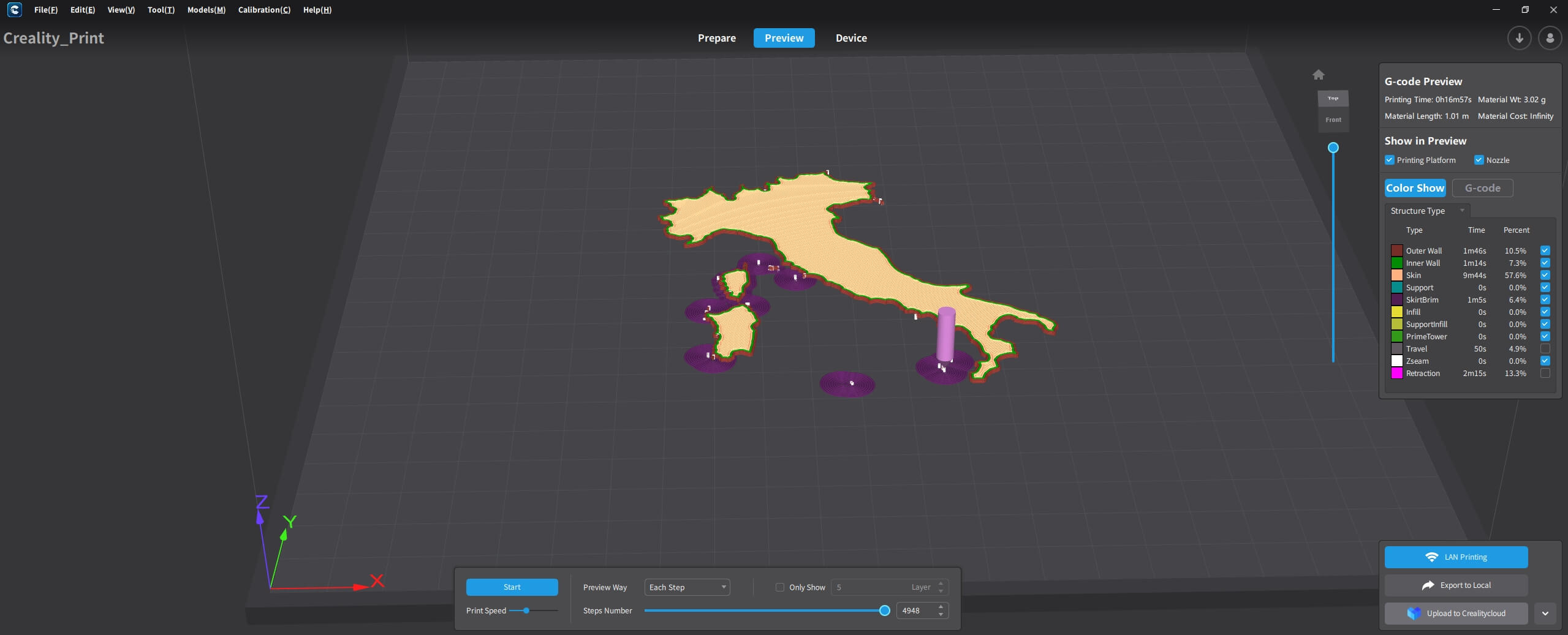 Italy 3D Map by clickshop3d