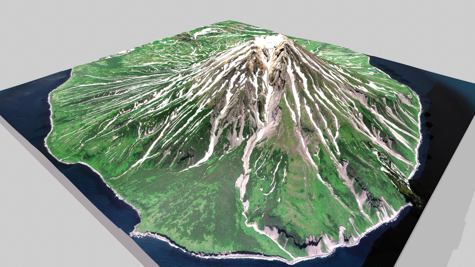 Krenitsyn Volcano Greater Kuril Ridge - 3D Model by clickshop3d