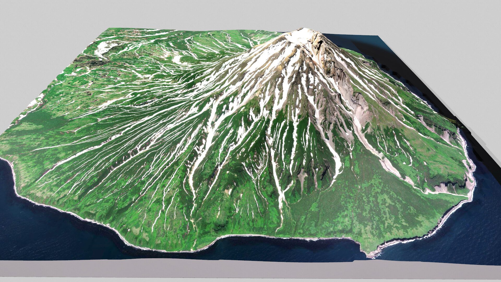 Krenitsyn Volcano Greater Kuril Ridge - 3D Model by clickshop3d