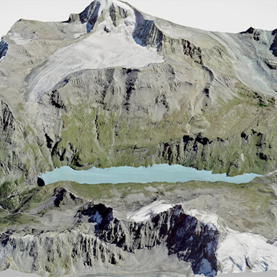 Lac de Mauvoisin Reservoir Valais Switzerland - 3D Model by clickshop3d
