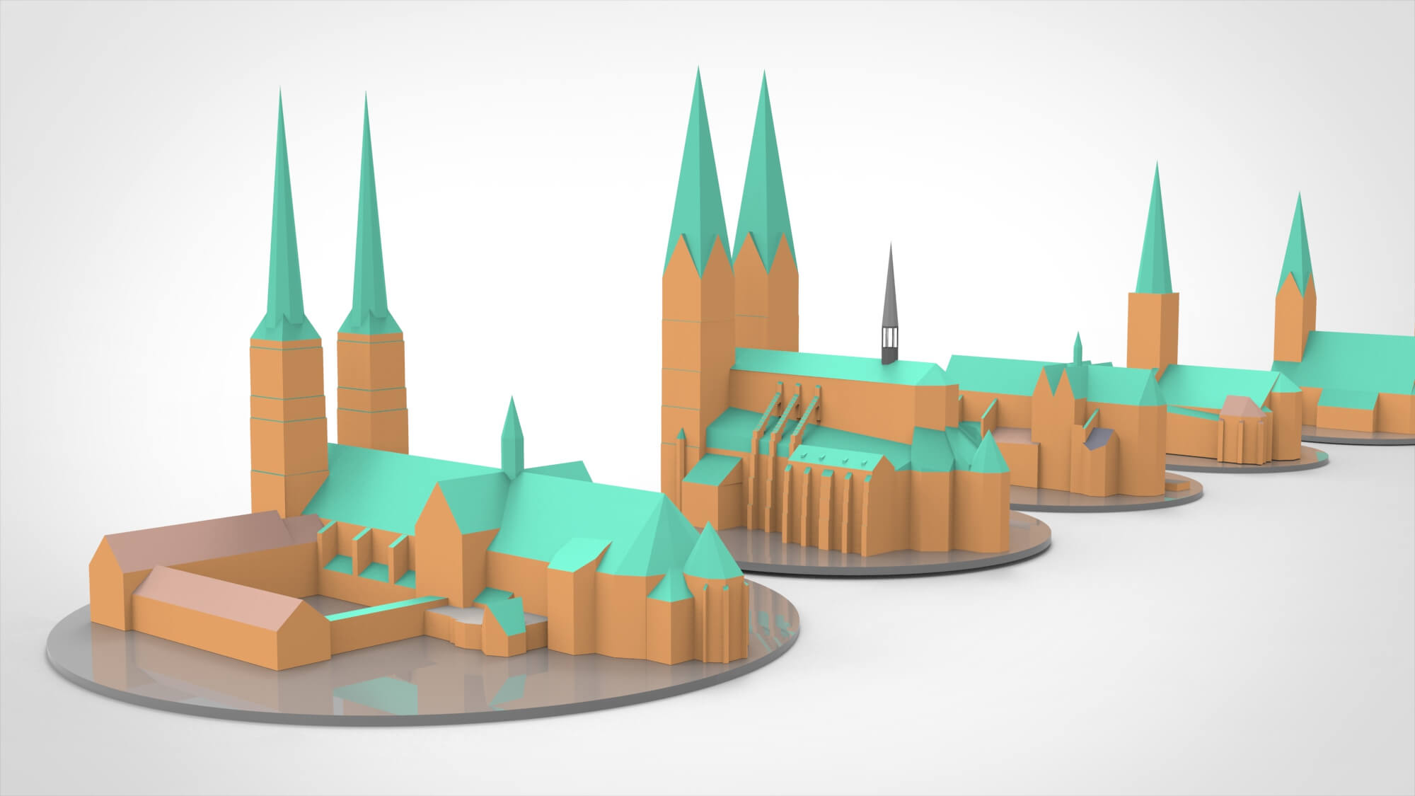 Lubeck Germany Cathedral Buildings Collection Low Poly - 3D Model by ...