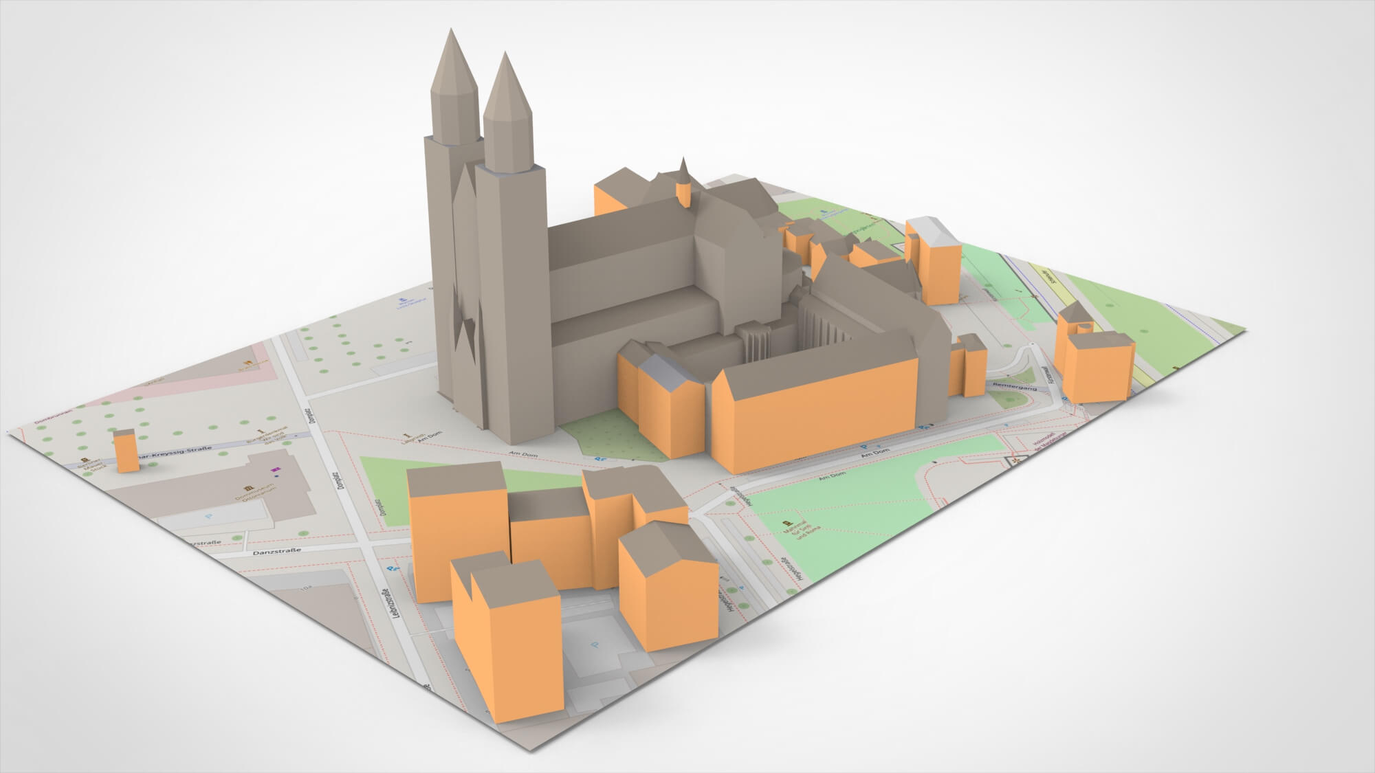 Magdeburg Cathedral Germany Low Poly - 3D Model by clickshop3d