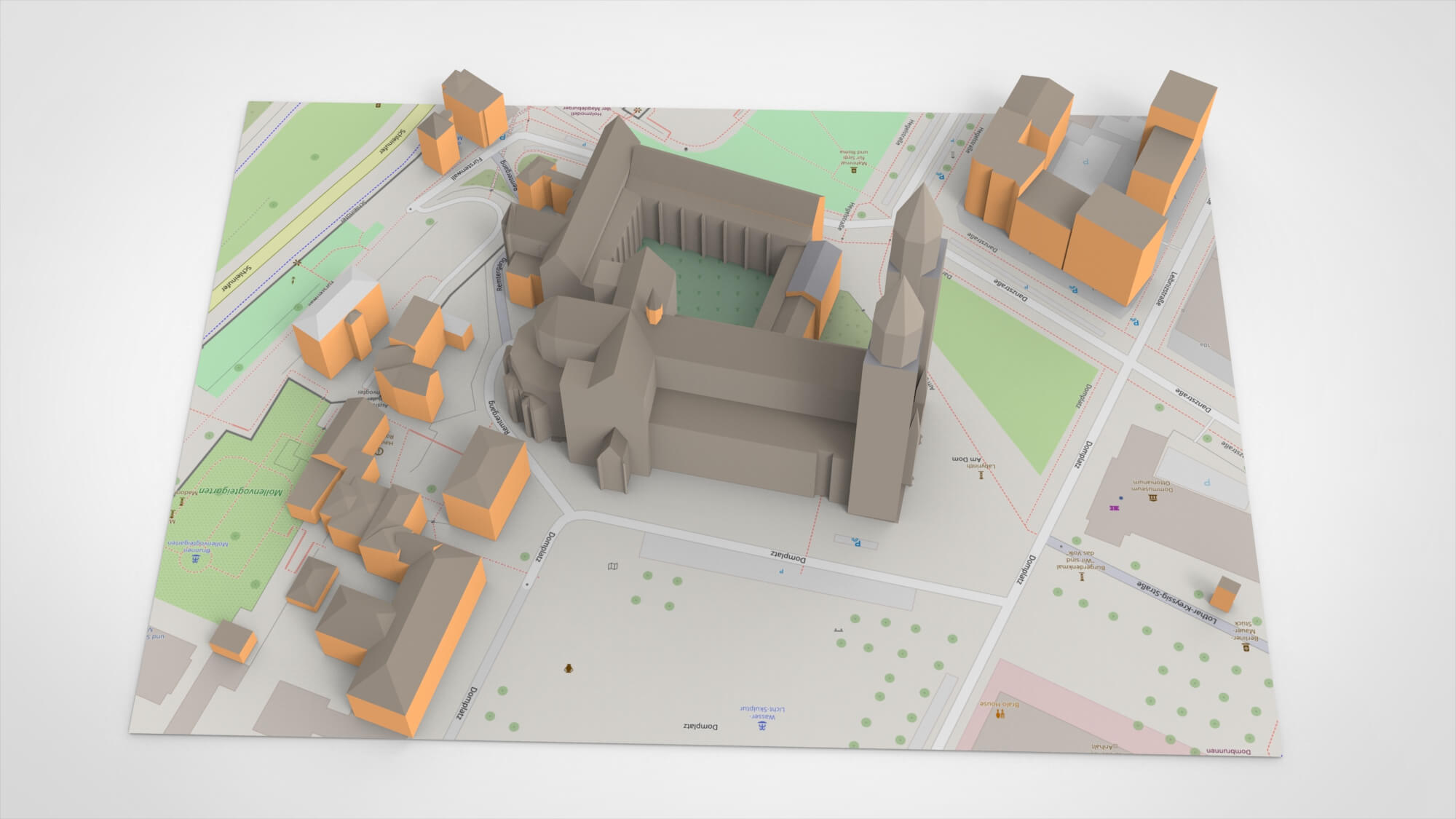 Magdeburg Cathedral Germany Low Poly - 3D Model by clickshop3d