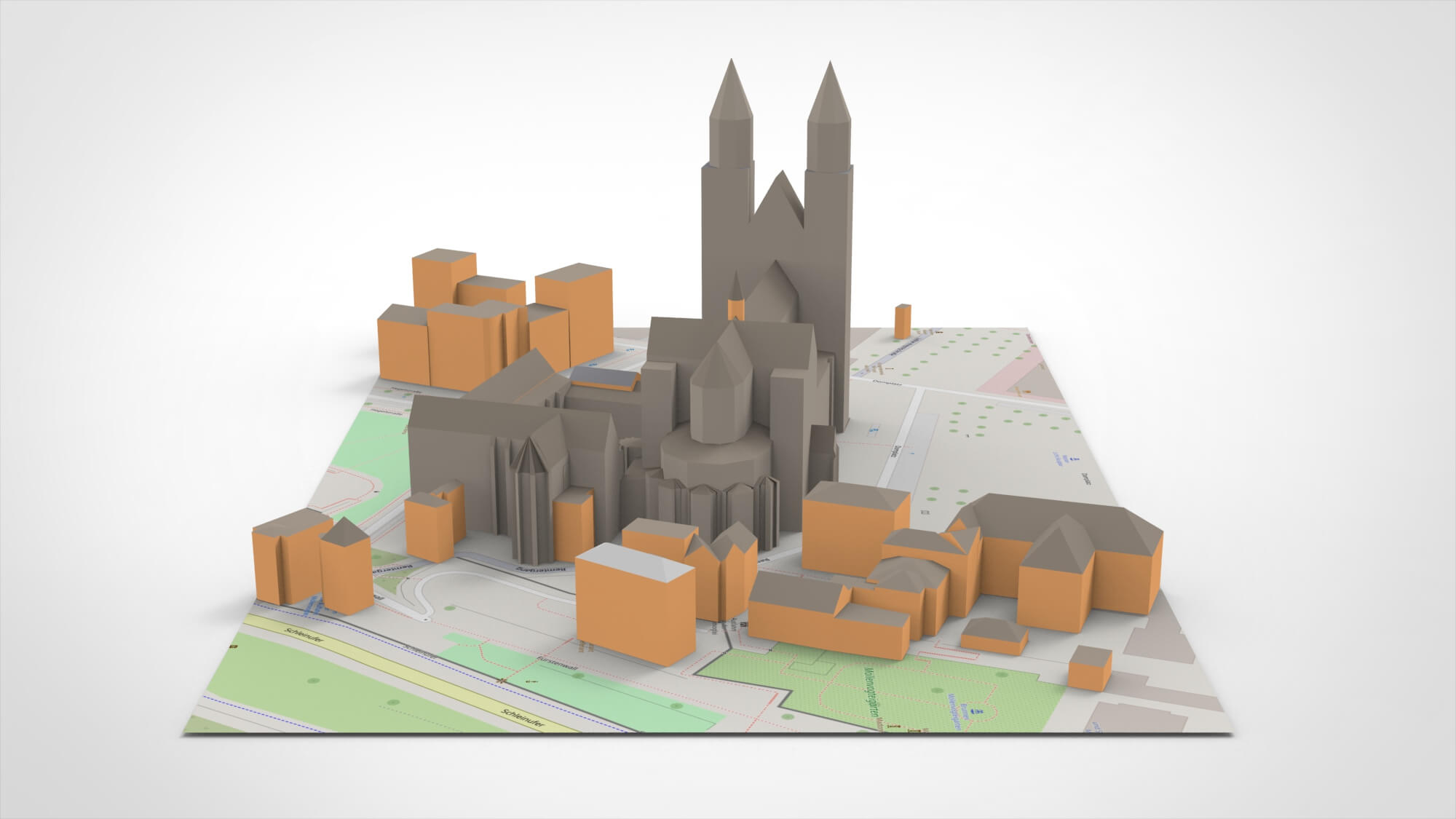 Magdeburg Cathedral Germany Low Poly - 3D Model by clickshop3d