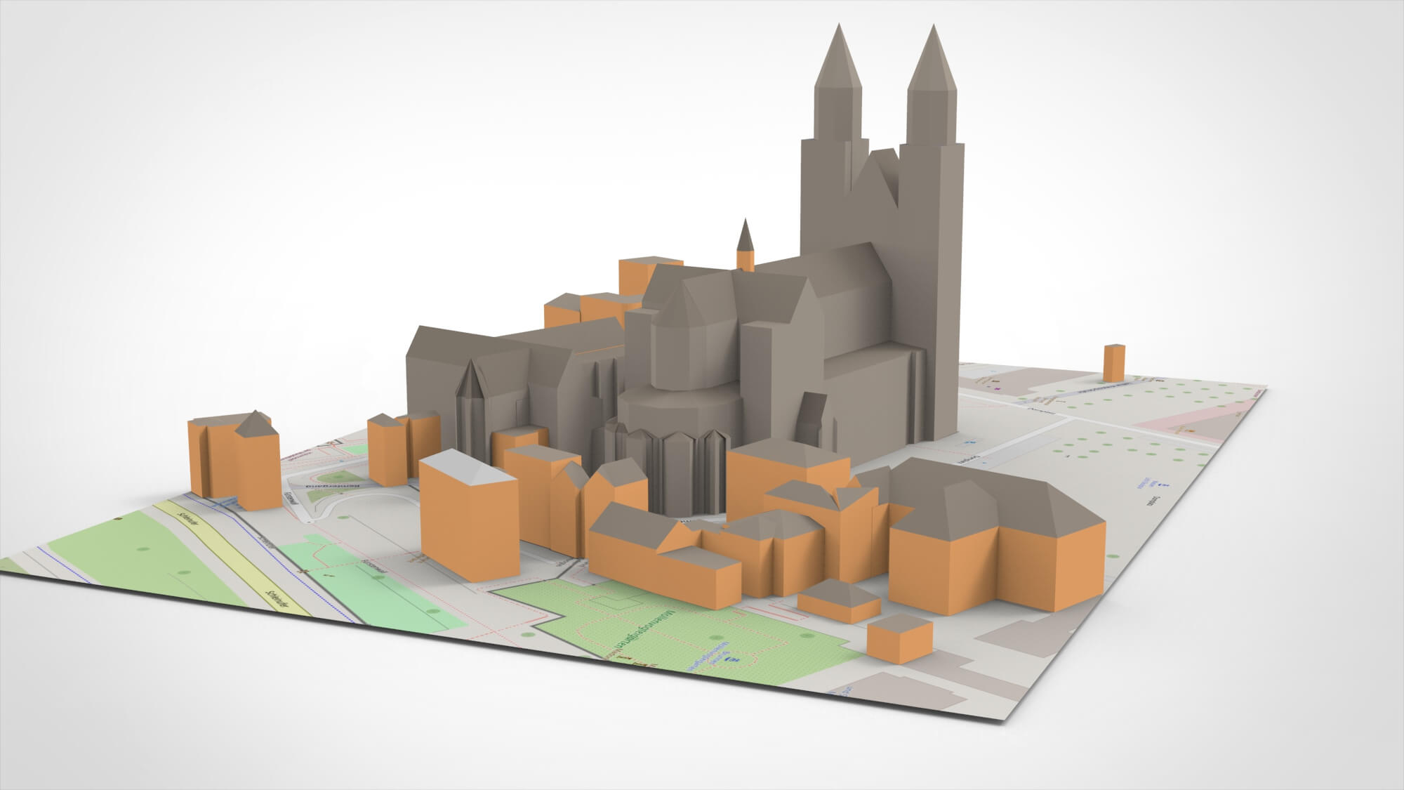 Magdeburg Cathedral Germany Low Poly - 3D Model by clickshop3d