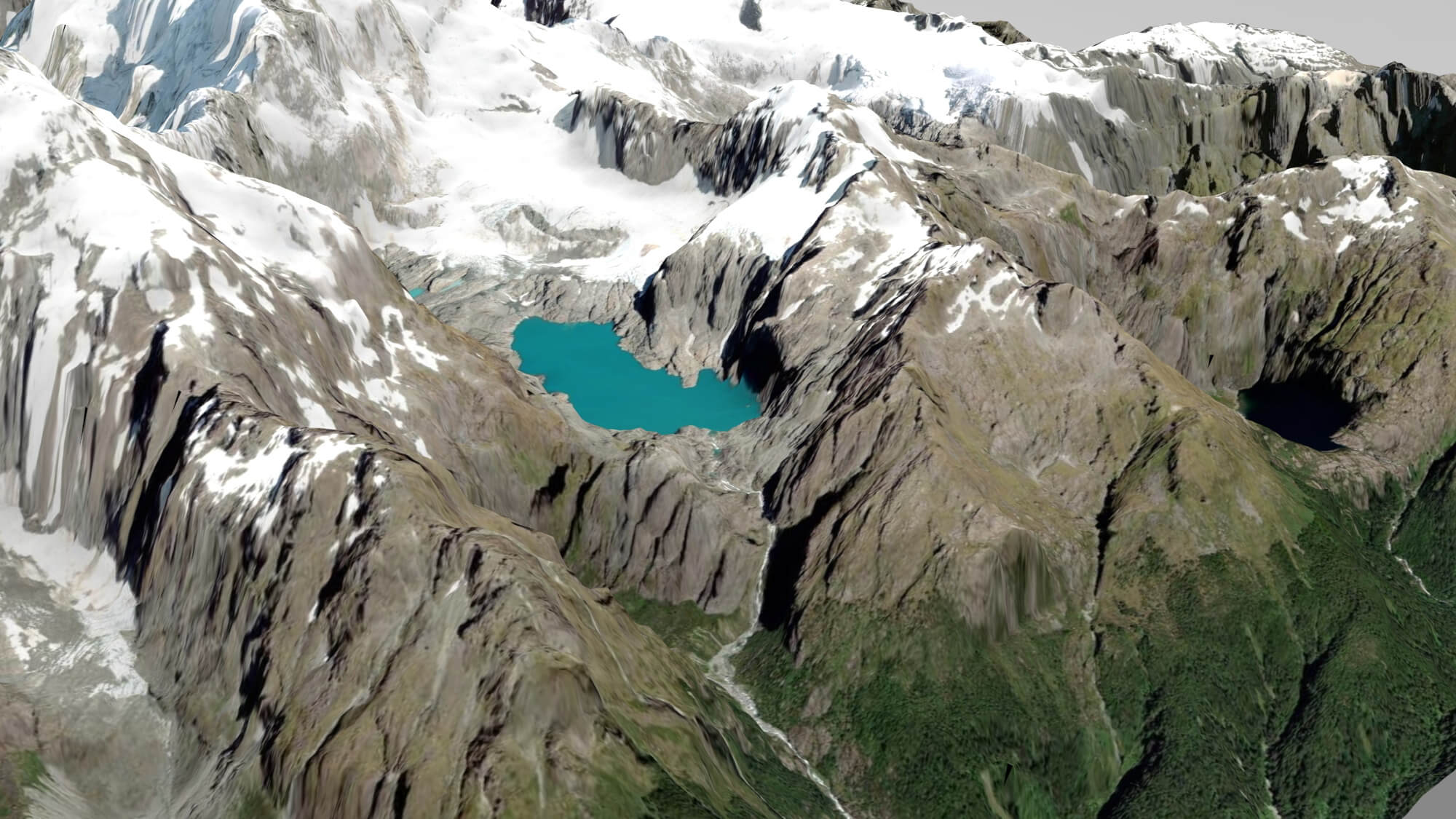 Mount Tutoko New Zealand - 3D Model by clickshop3d