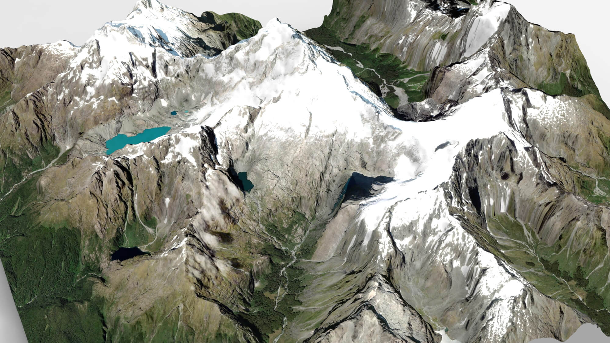 Mount Tutoko New Zealand - 3D Model by clickshop3d