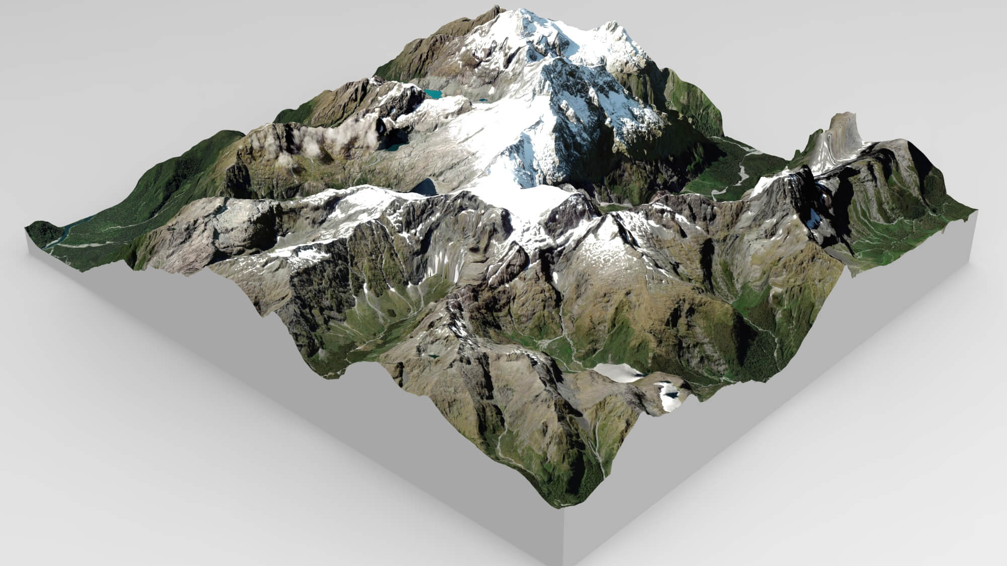 Mount Tutoko New Zealand - 3D Model by clickshop3d