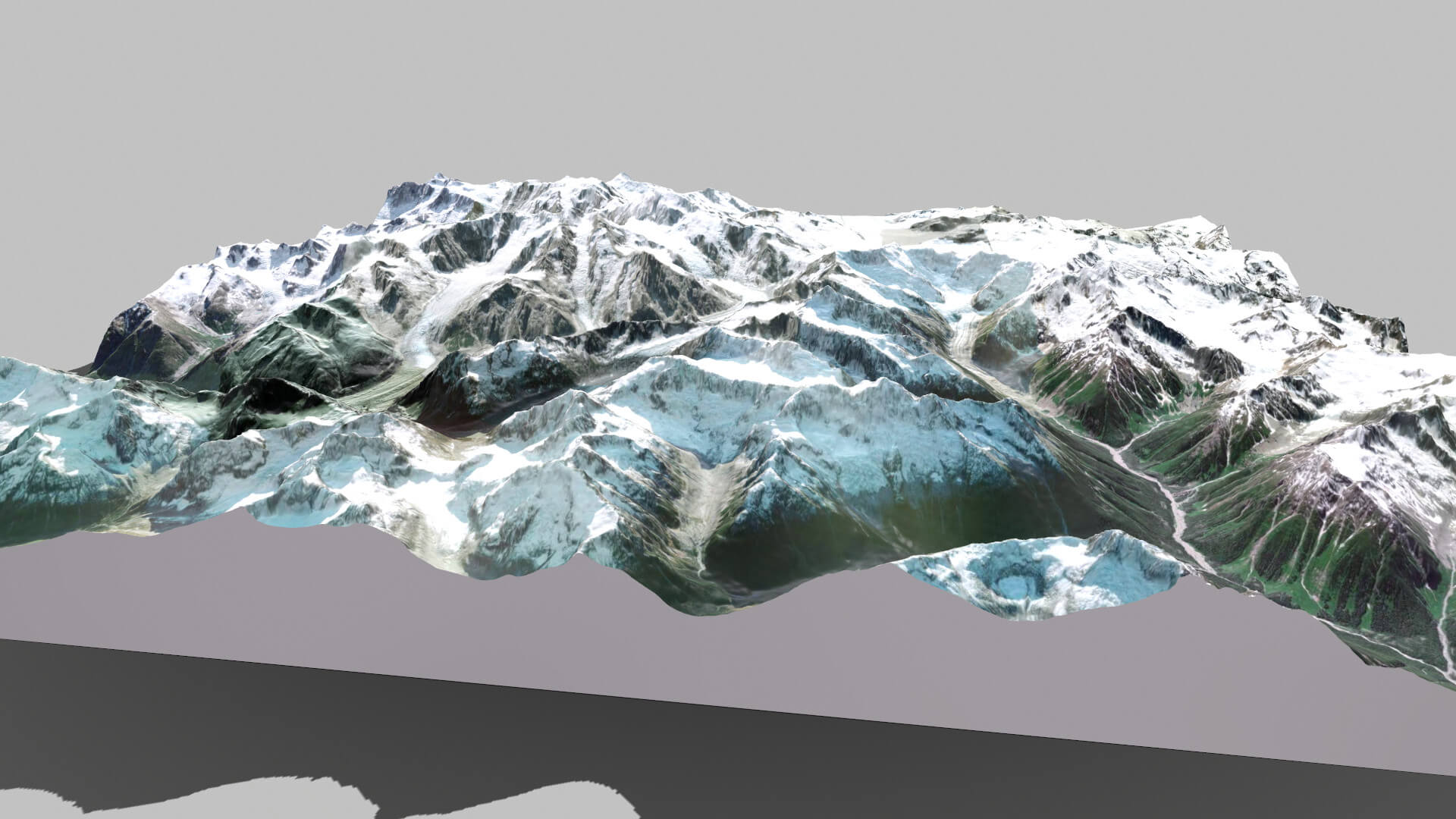 Mountain Landcsape Franklin Glacier Complex - 3D Model by clickshop3d
