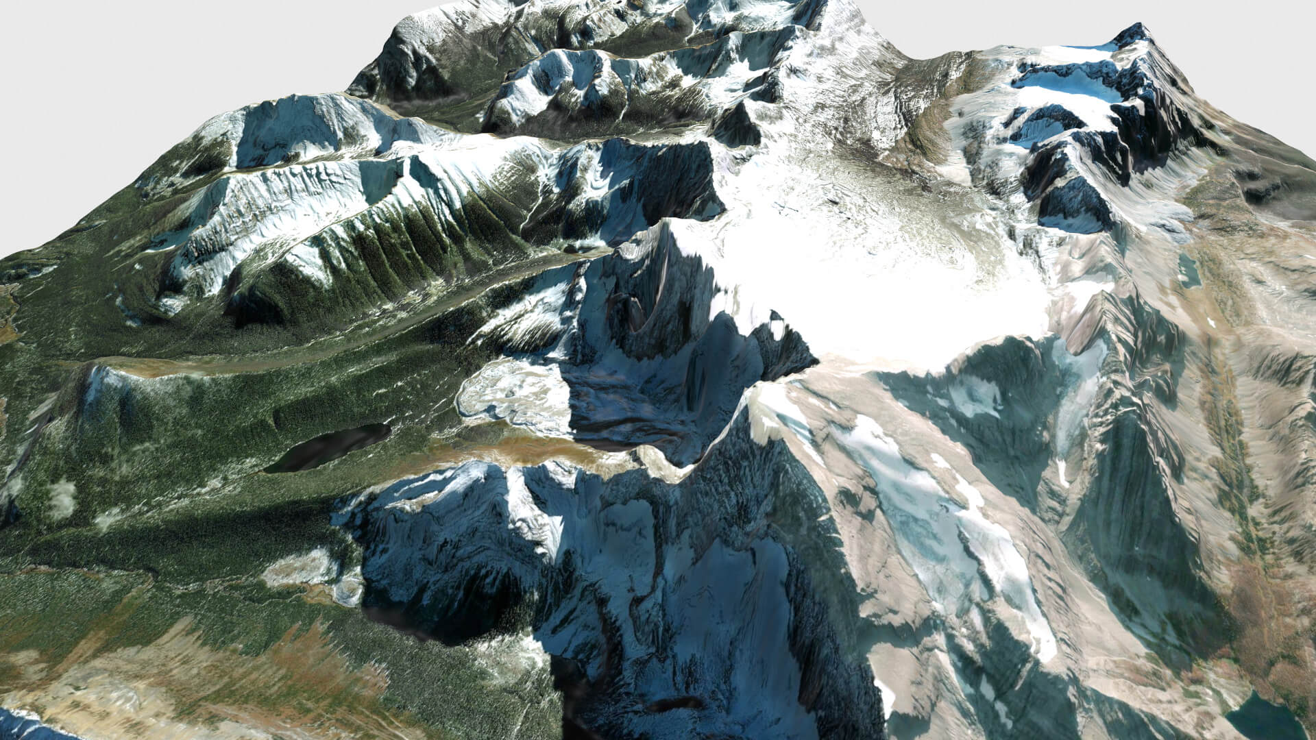 Mountain Landscape and Abraham Lake Alberta Canada - 3D Model by ...