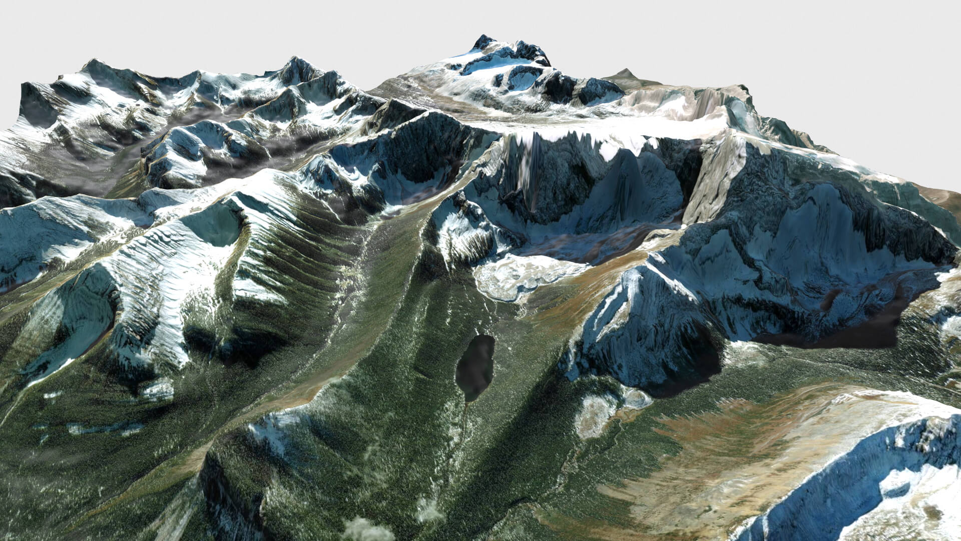 Mountain Landscape and Abraham Lake Alberta Canada - 3D Model by ...