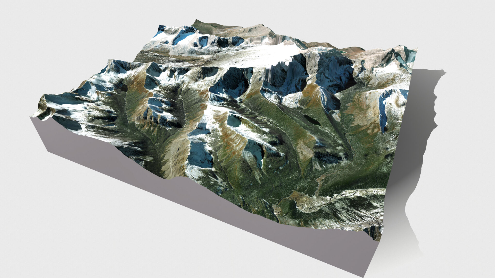 Mountain Landscape and Abraham Lake Alberta Canada - 3D Model by ...