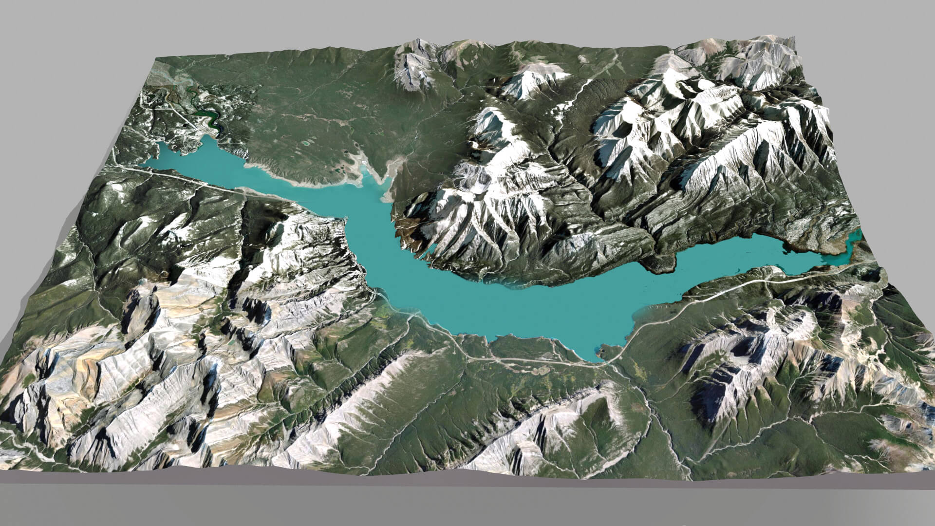Mountain Landscape and Abraham Lake Alberta Canada - 3D Model by ...