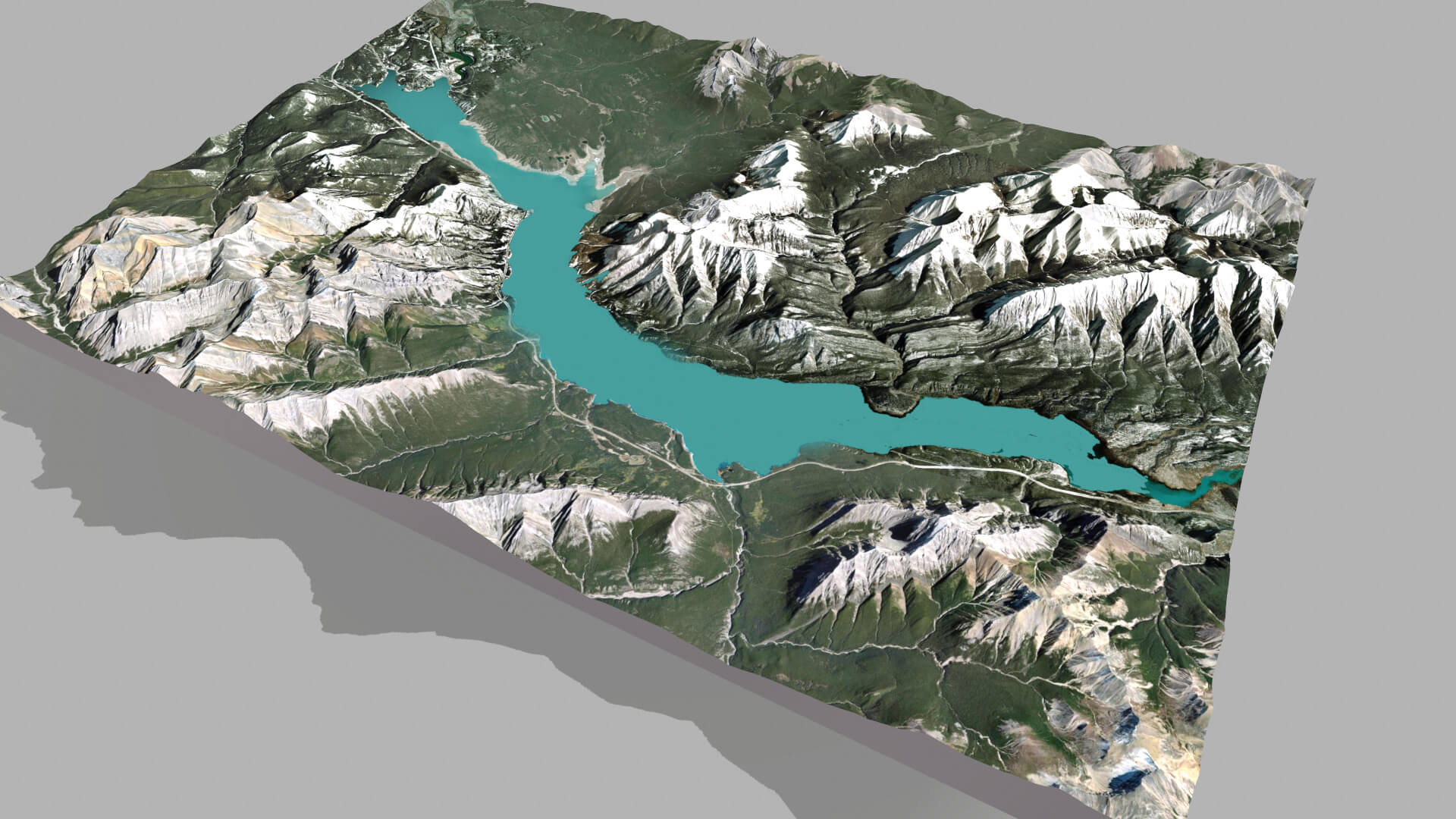 Mountain Landscape and Abraham Lake Alberta Canada - 3D Model by ...