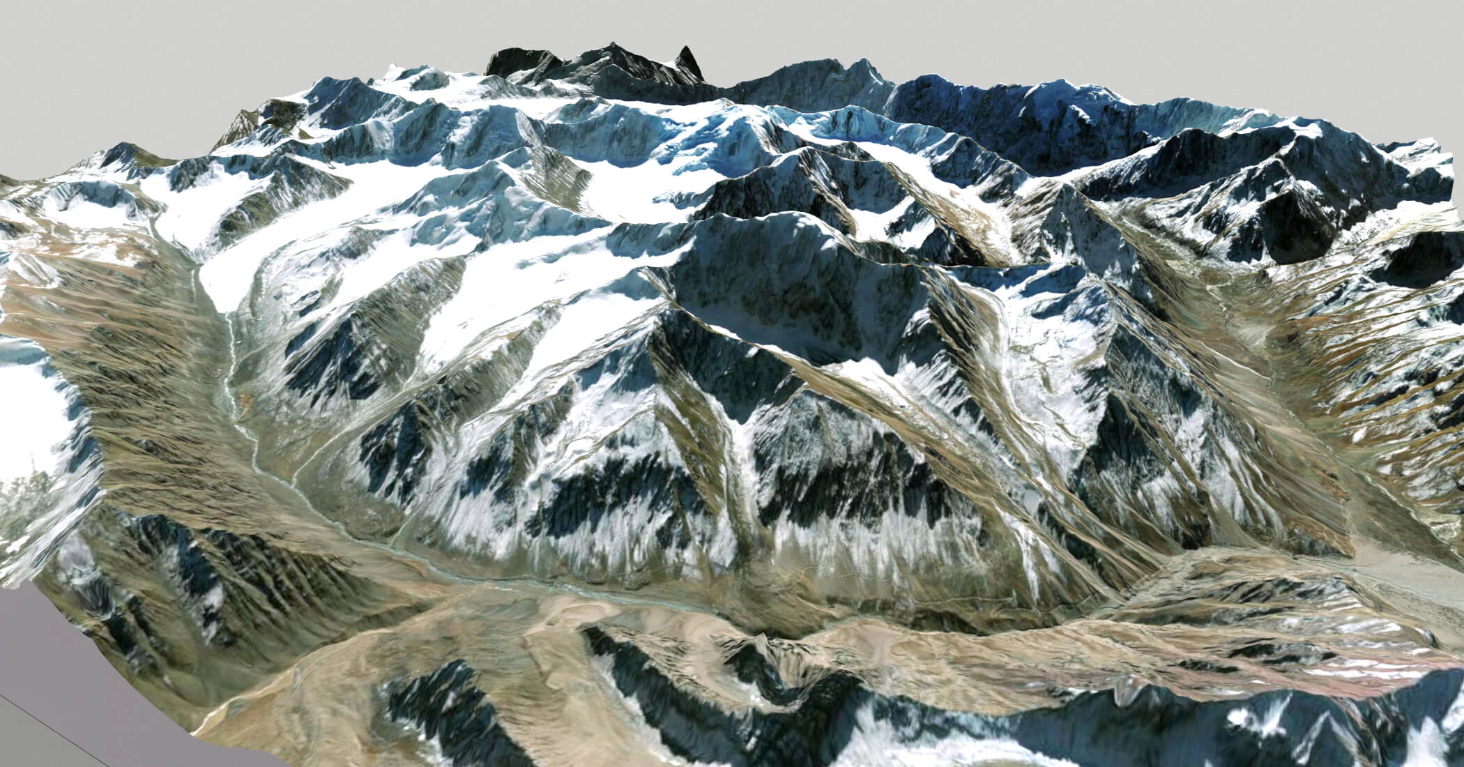 Mountain Landscape Baspa Bamak Glacier India - 3D Model by clickshop3d