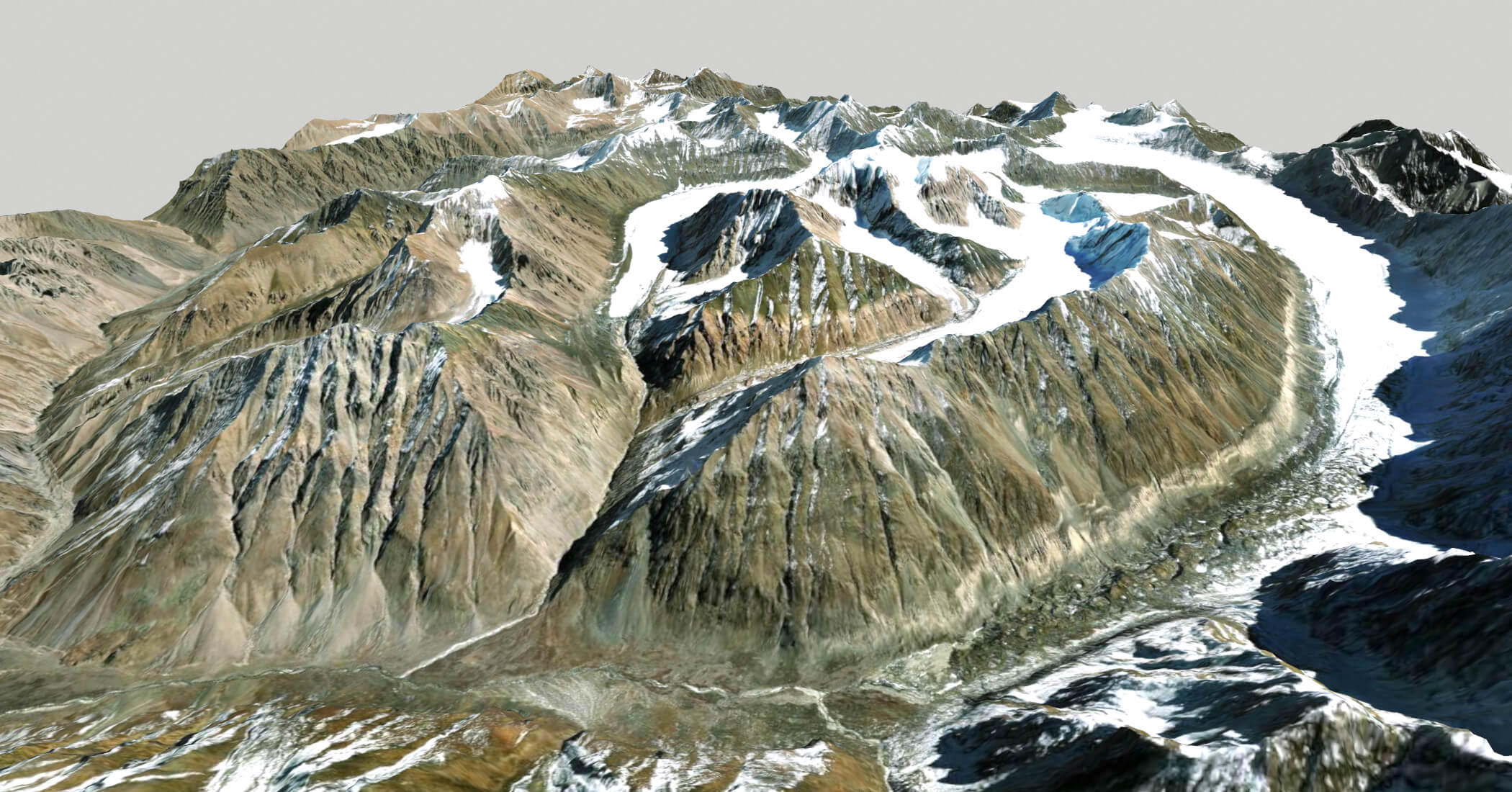 Mountain Landscape Baspa Bamak Glacier India - 3D Model by clickshop3d