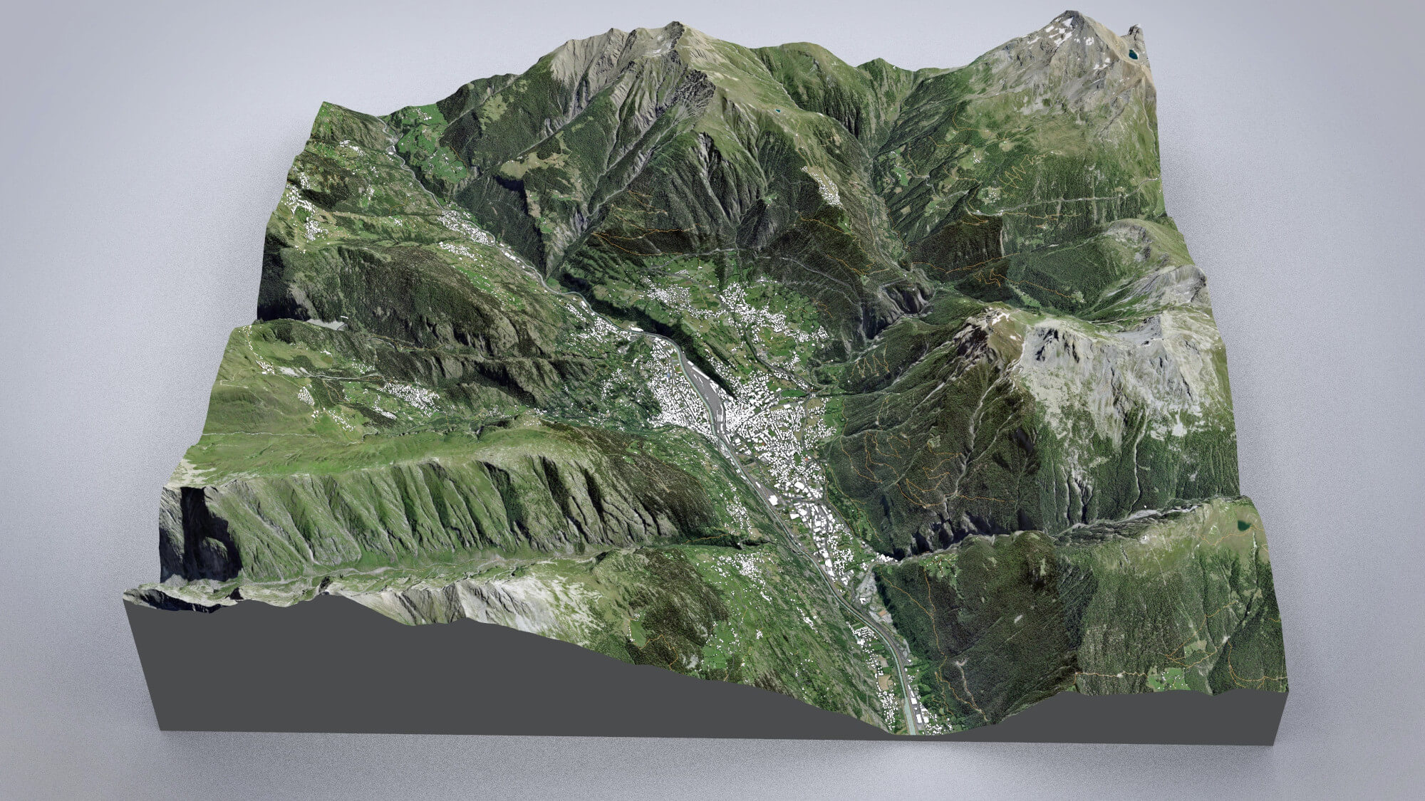 Mountain Landscape Brig Switzerland - 3D Model by clickshop3d