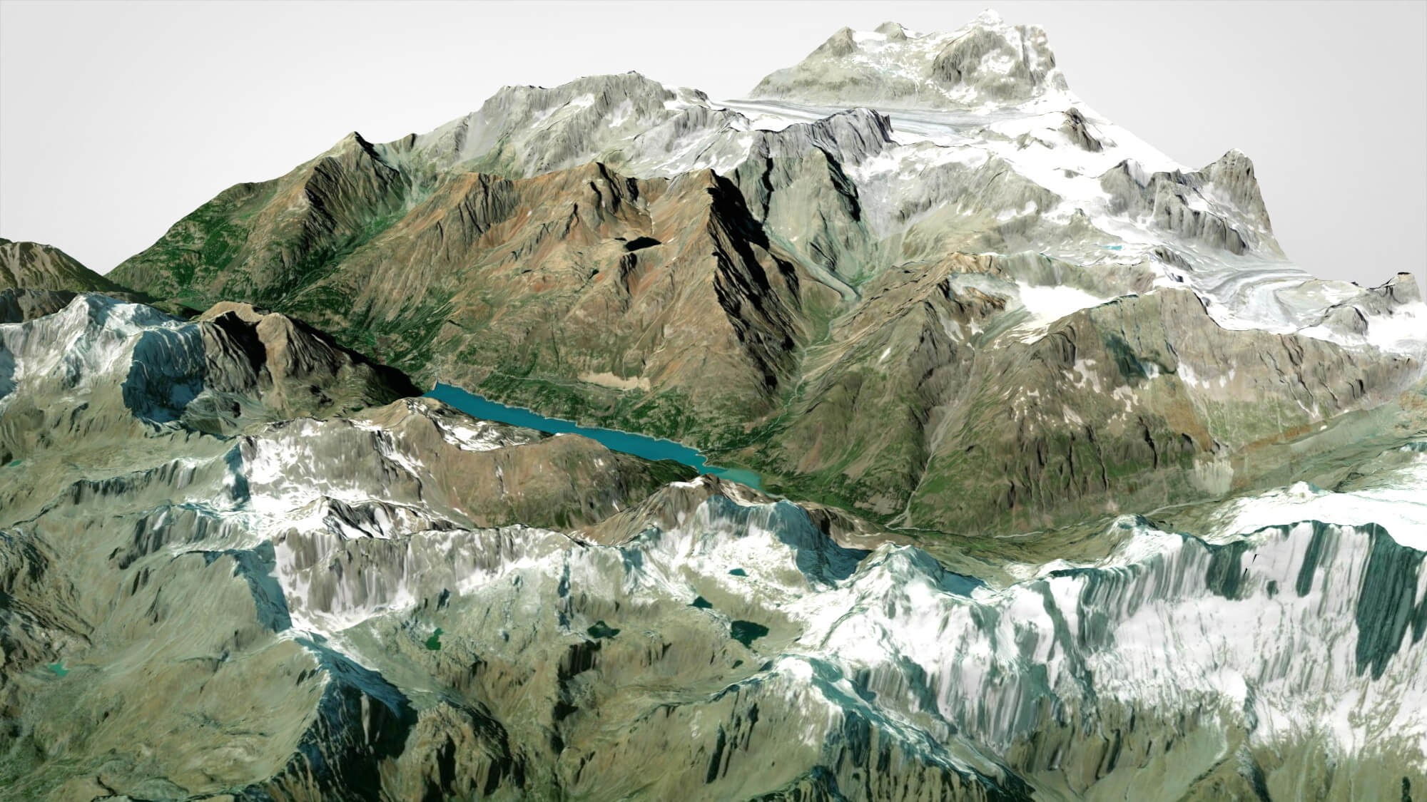 Mountain Landscape Lago Di Palce Maulin Italy - 3D Model by clickshop3d