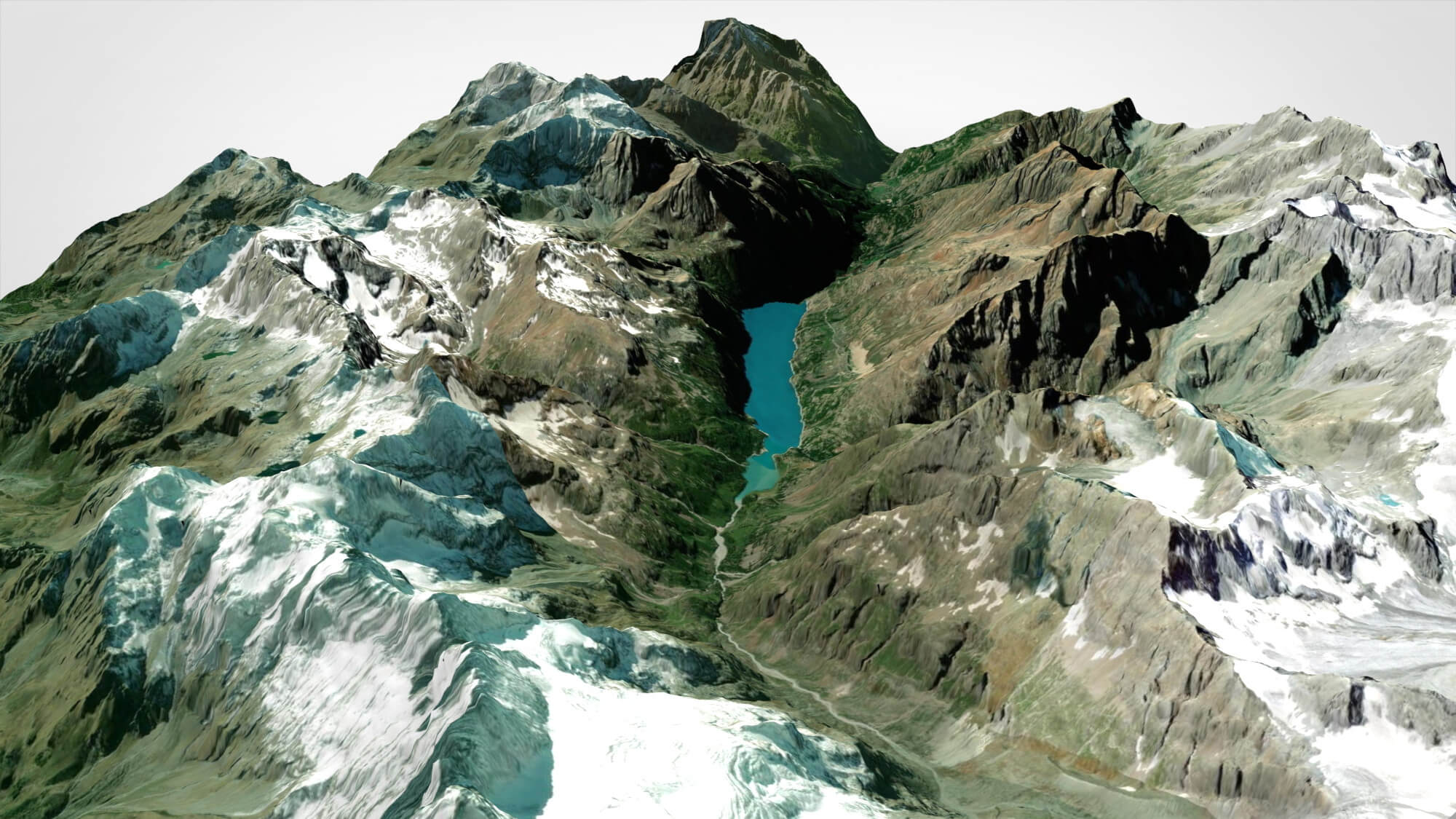 Mountain Landscape Lago Di Palce Maulin Italy - 3D Model by clickshop3d