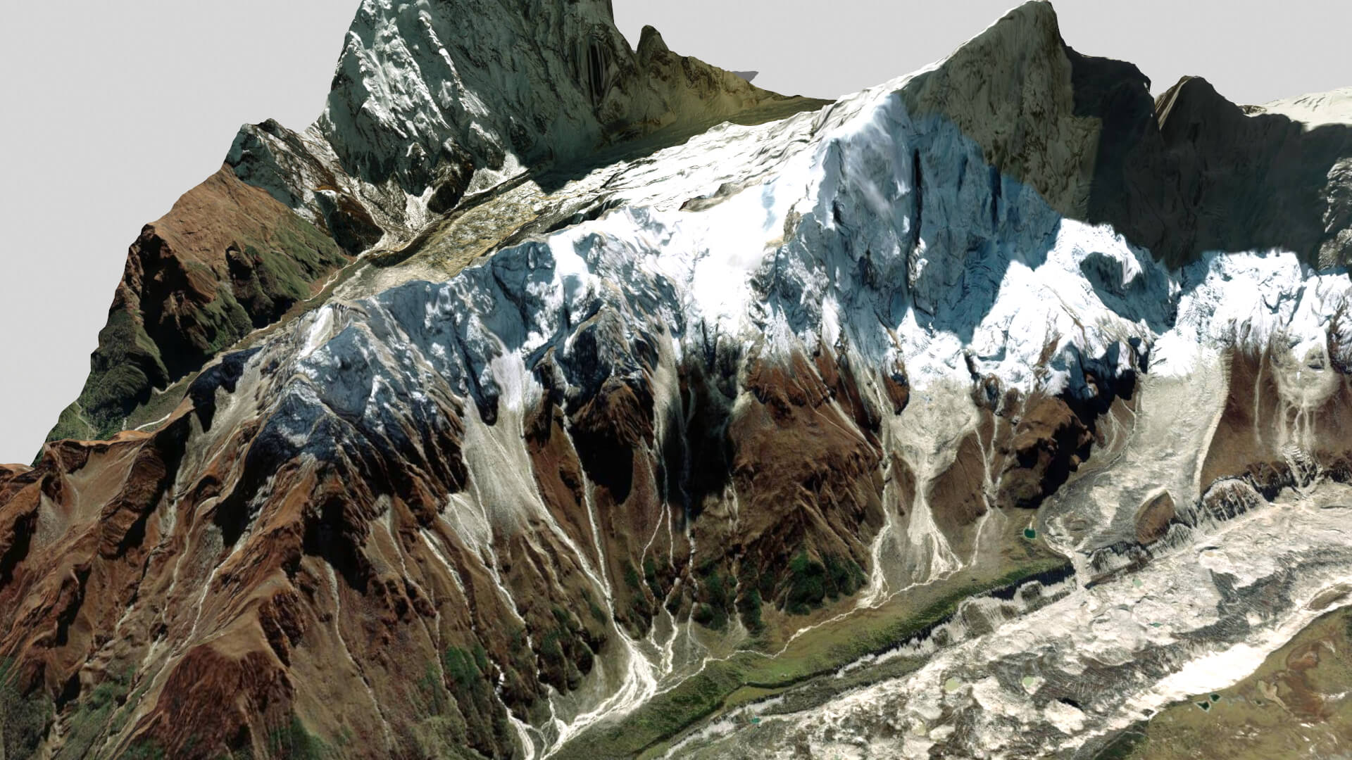 Mountain Landscape Lanjam Glacier Gandaki Pradesh Nepal - 3D Model by ...