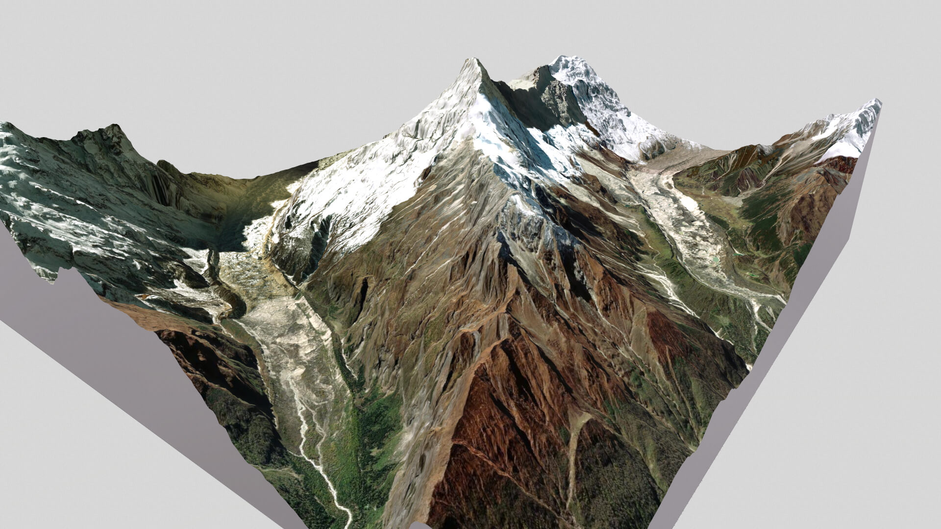 Mountain Landscape Lanjam Glacier Gandaki Pradesh Nepal - 3D Model by ...