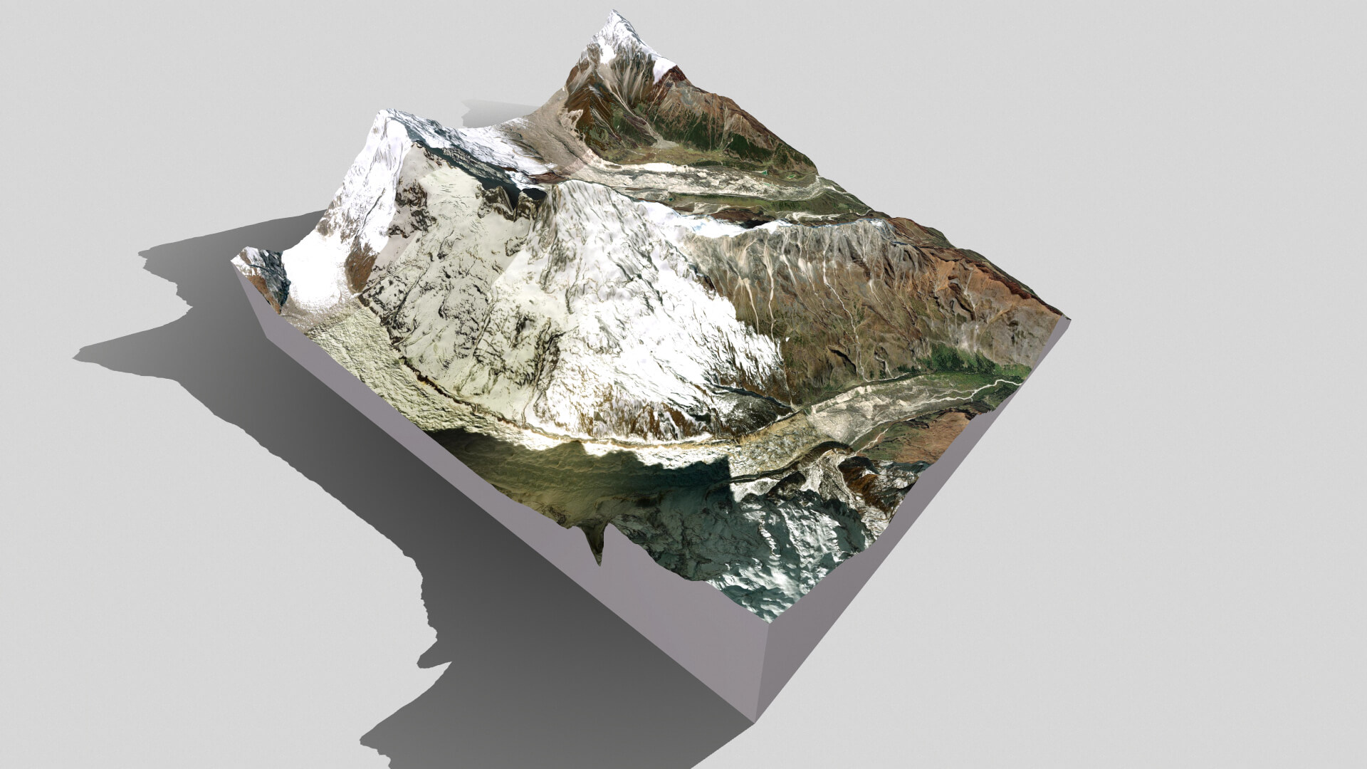 Mountain Landscape Lanjam Glacier Gandaki Pradesh Nepal - 3D Model by ...