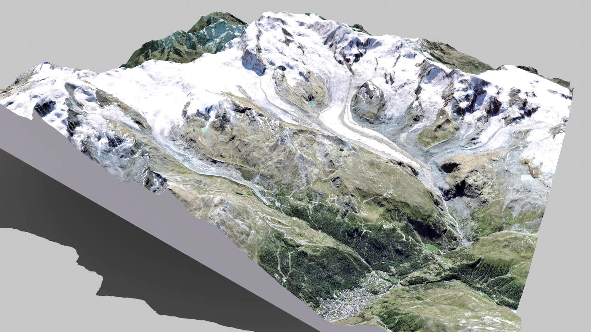 Mountain Landscape Monte Rosa Gletscher Zermatt Switzerland - 3D Model ...