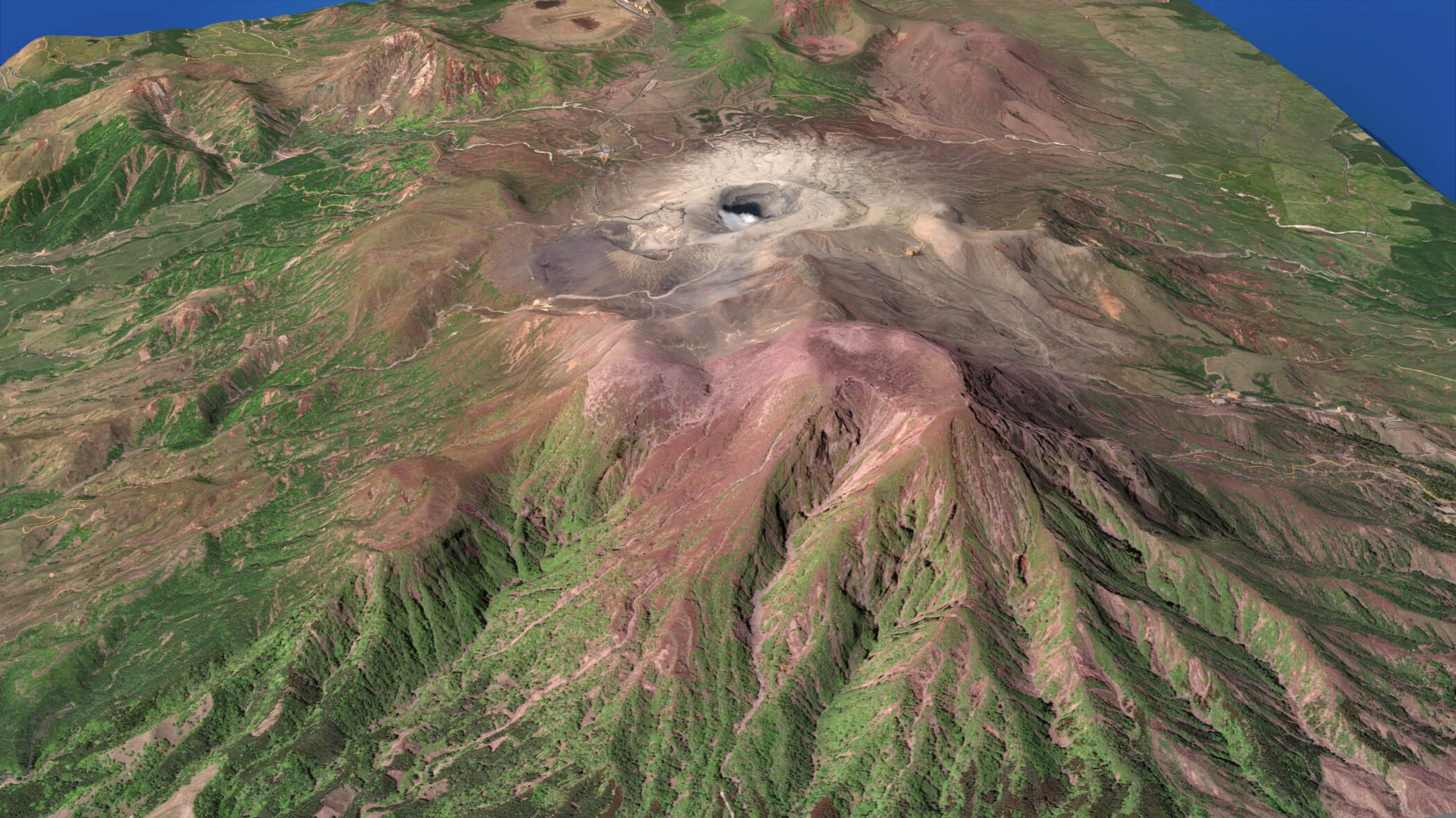 Mountain Landscape Mt Aso Nakadake Crater - 3D Model by clickshop3d