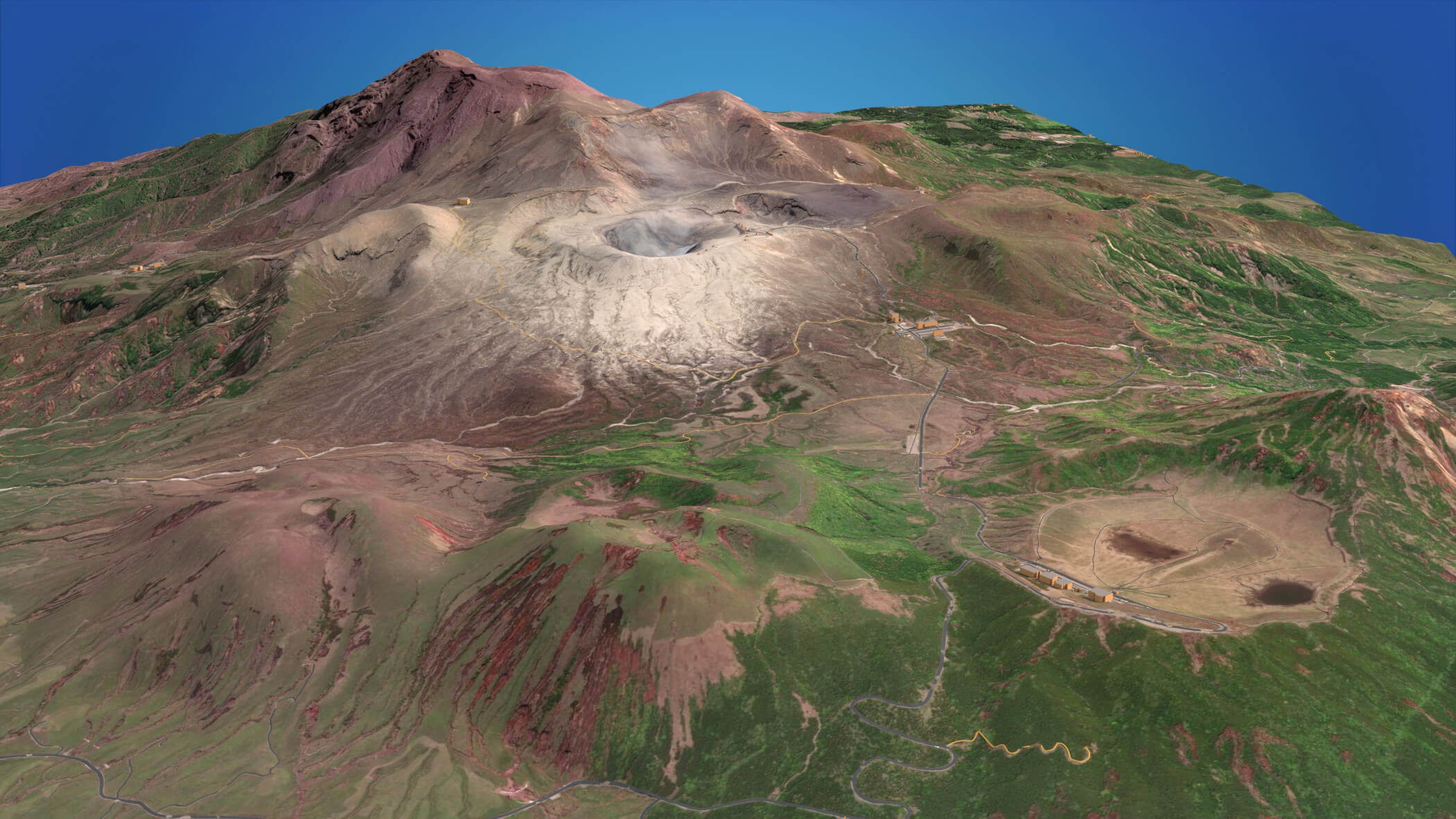 Mountain Landscape Mt Aso Nakadake Crater - 3D Model by clickshop3d