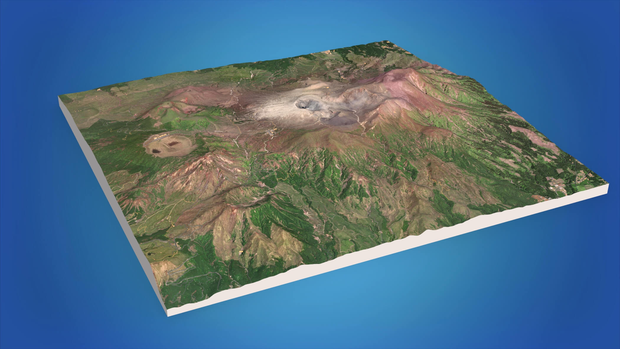 Mountain Landscape Mt Aso Nakadake Crater - 3D Model by clickshop3d