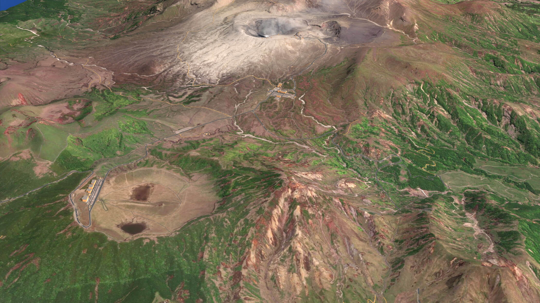 Mountain Landscape Mt Aso Nakadake Crater - 3D Model by clickshop3d