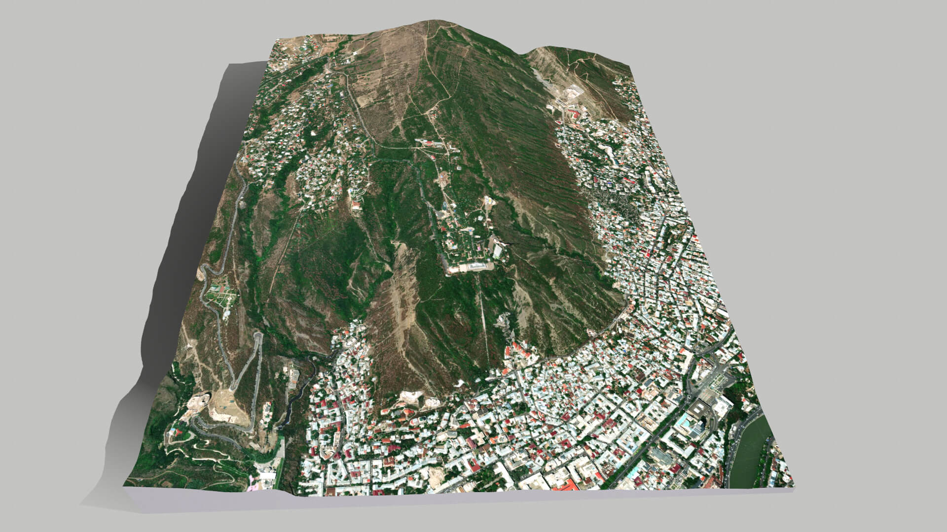 Mountain Landscape Mtatsminda Tbilisi Georgia - 3D Model by clickshop3d